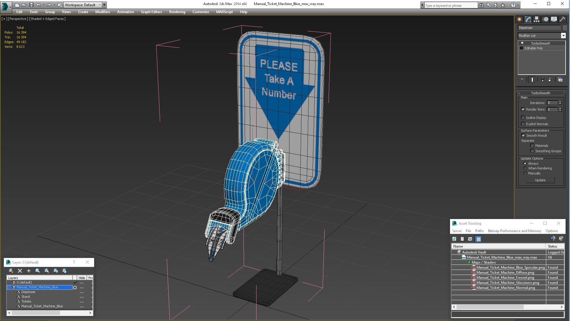 Manual Ticket Machine Blue 3D Model - TurboSquid 2068876