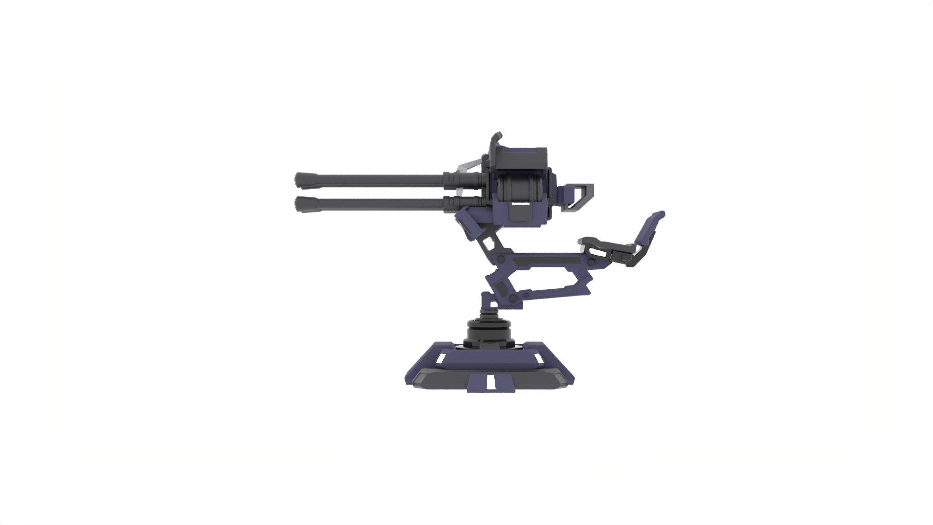 3D Machine Gun Turret 3 - TurboSquid 2280108