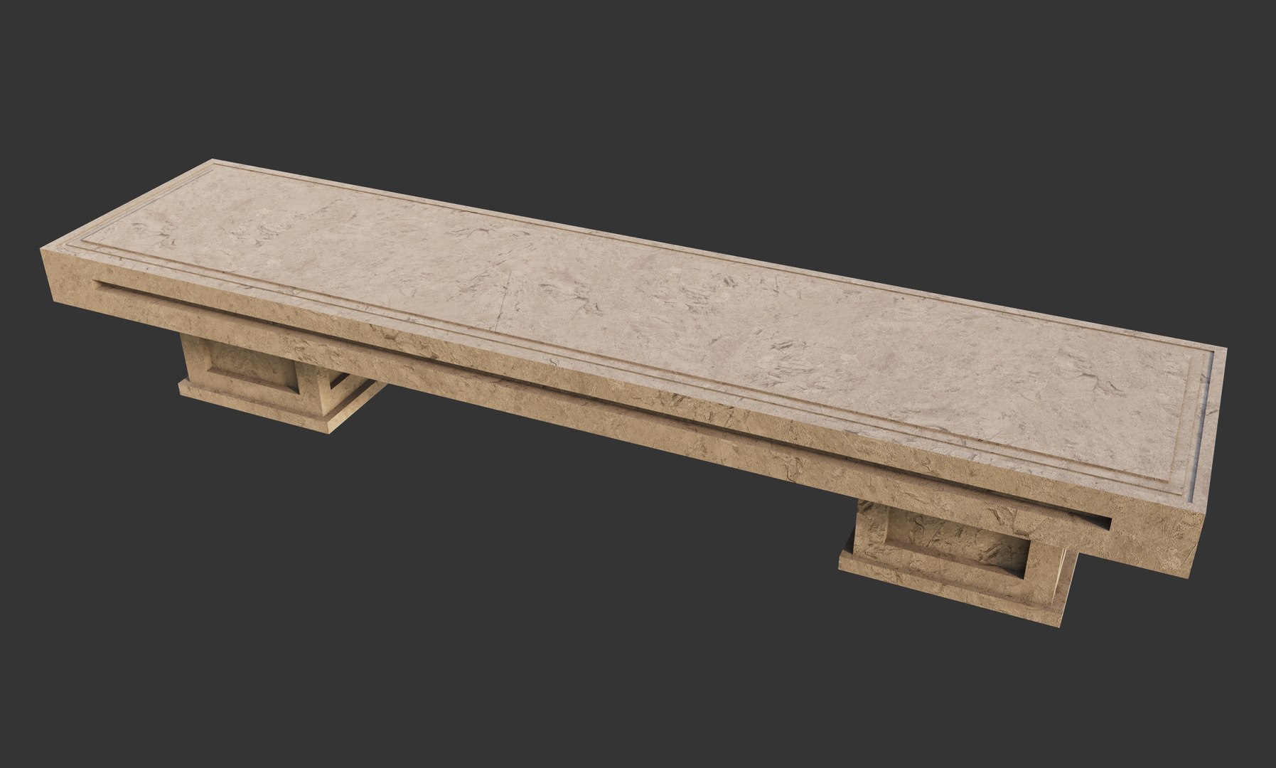Free Ancient Stone Bench Model - TurboSquid 2273140
