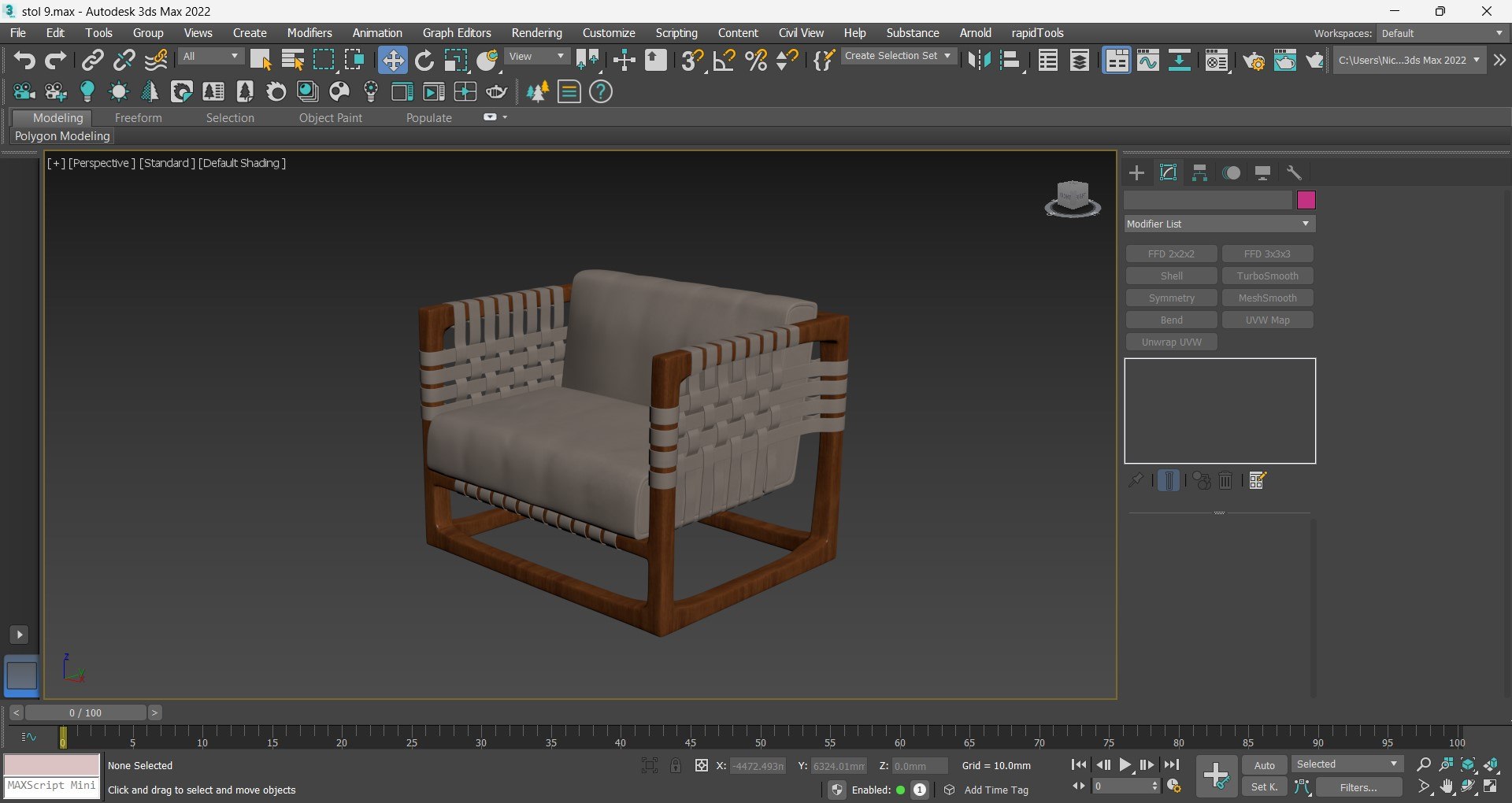 Webbing Armchair 3D Model - TurboSquid 1998972