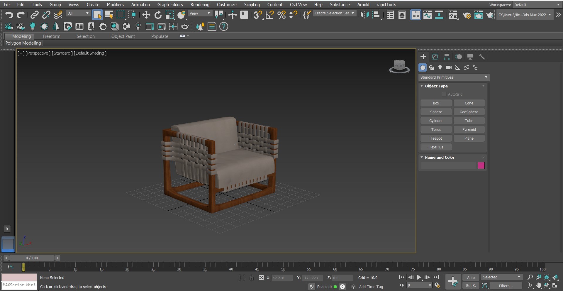 Webbing Armchair 3D Model - TurboSquid 1998972