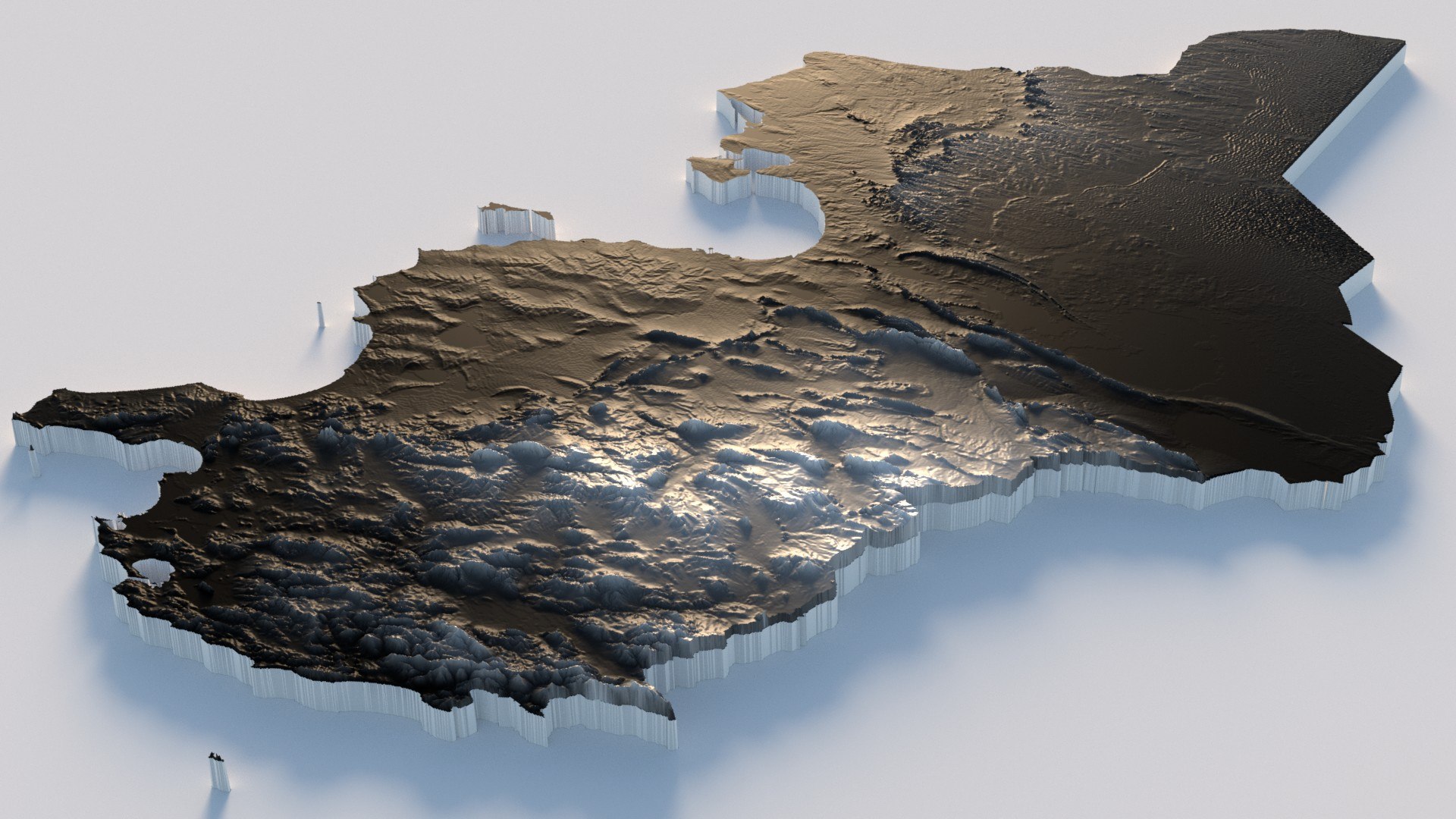 Tunisia Terrain Map 3D Model - TurboSquid 2337618