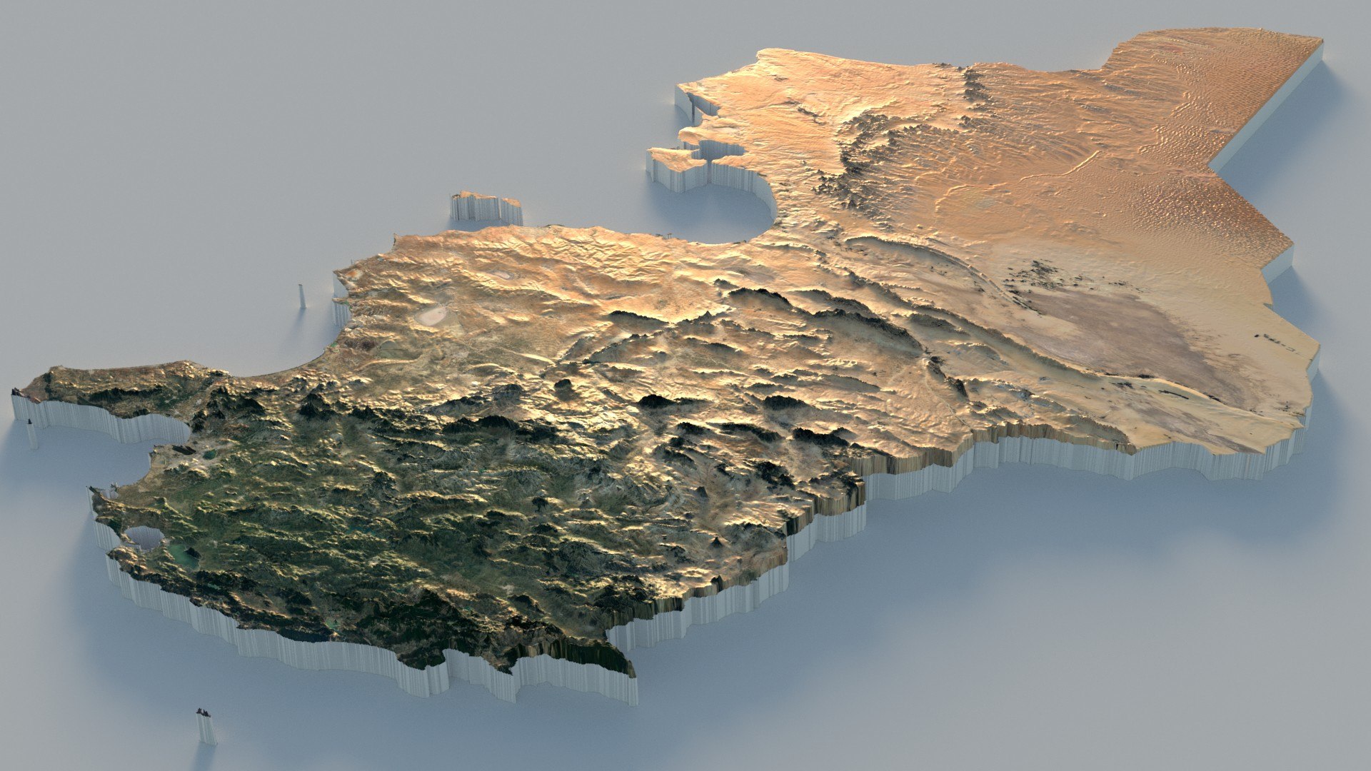 Tunisia Terrain Map 3D Model - TurboSquid 2337618