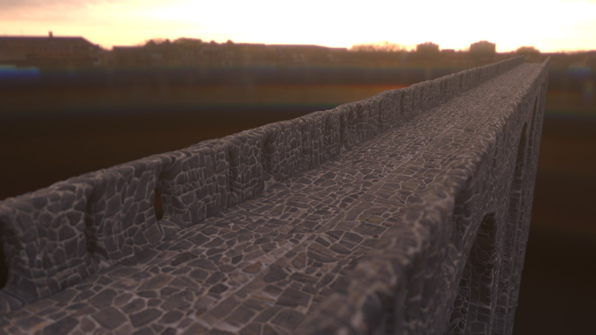 bridge rock renderman 3d model