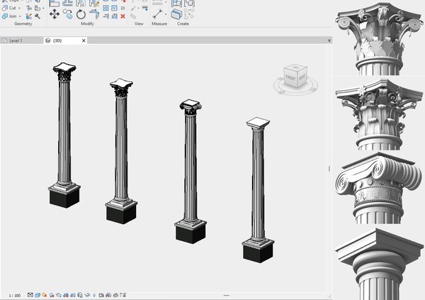 Classic Column Parametric Revit Family 3D 모델 - TurboSquid 2006067