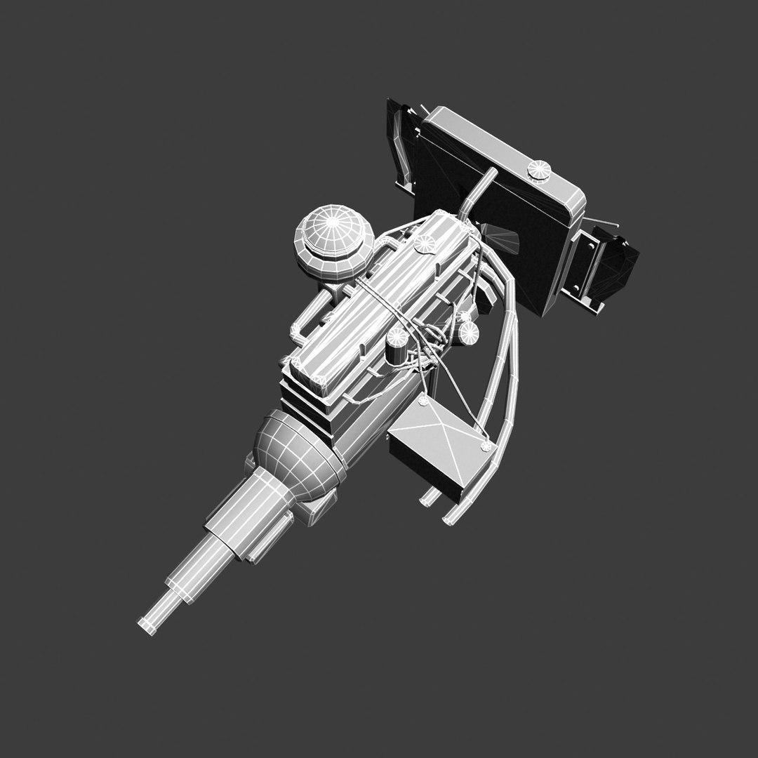 Low-poly Car Engine 3d Model