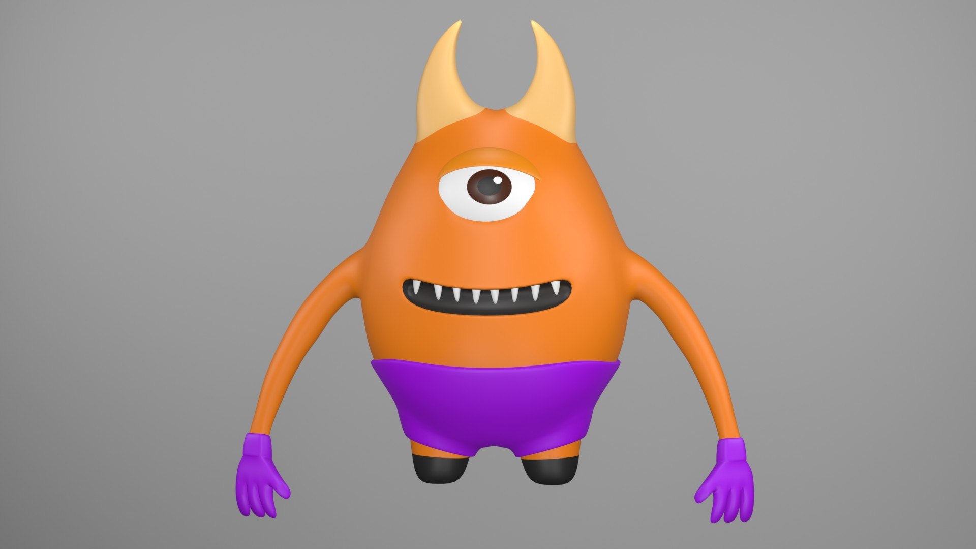 One-Eyed Monster Character 3D - TurboSquid 2421299