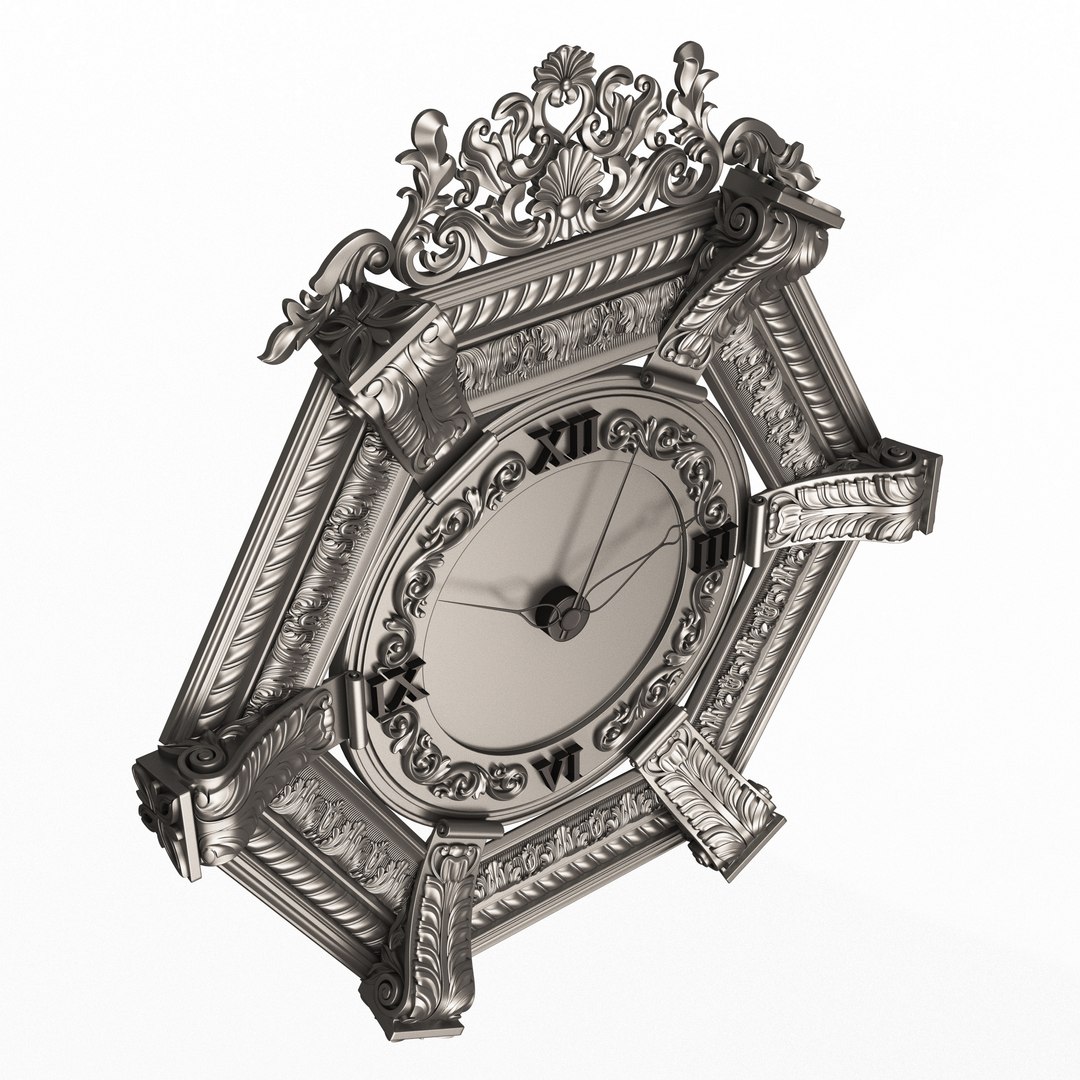 3D Classic Wall Clock 17 Chrome - TurboSquid 2137888