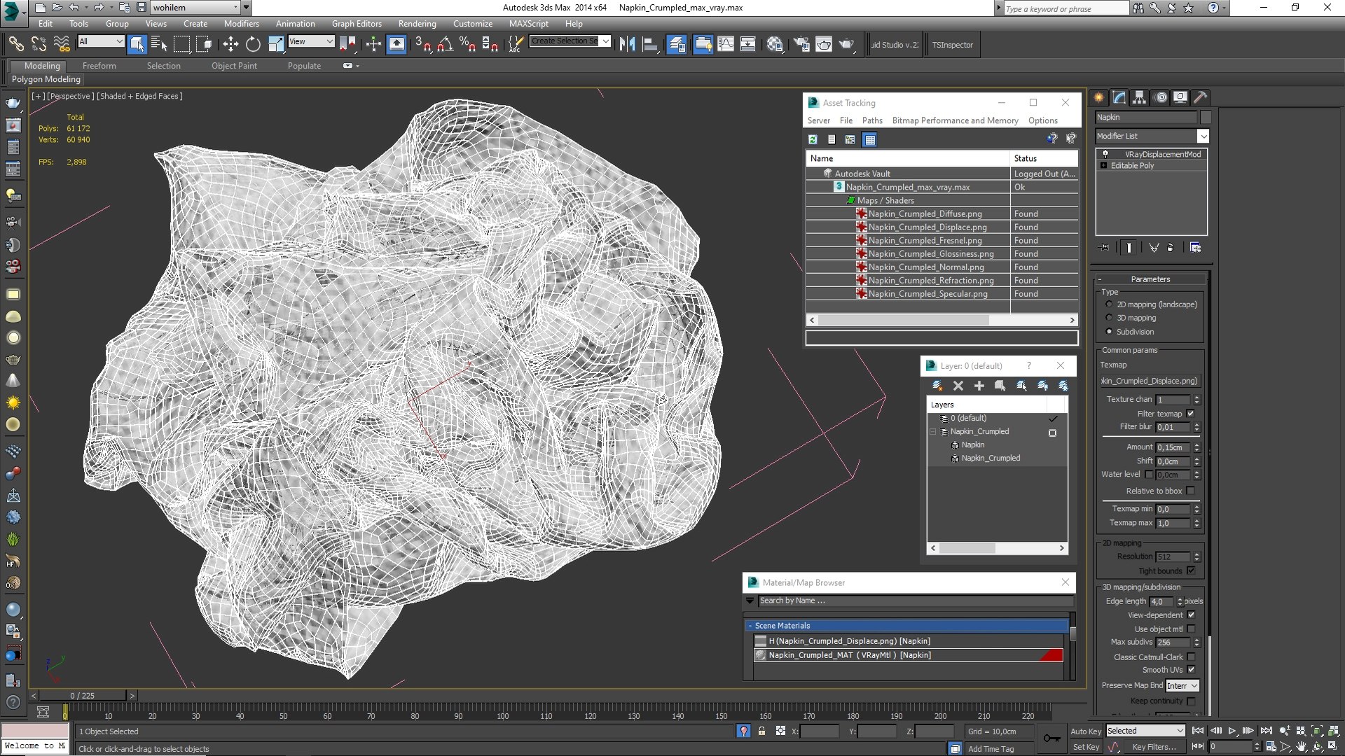 Napkin Crumpled 3D Model - TurboSquid 2238939