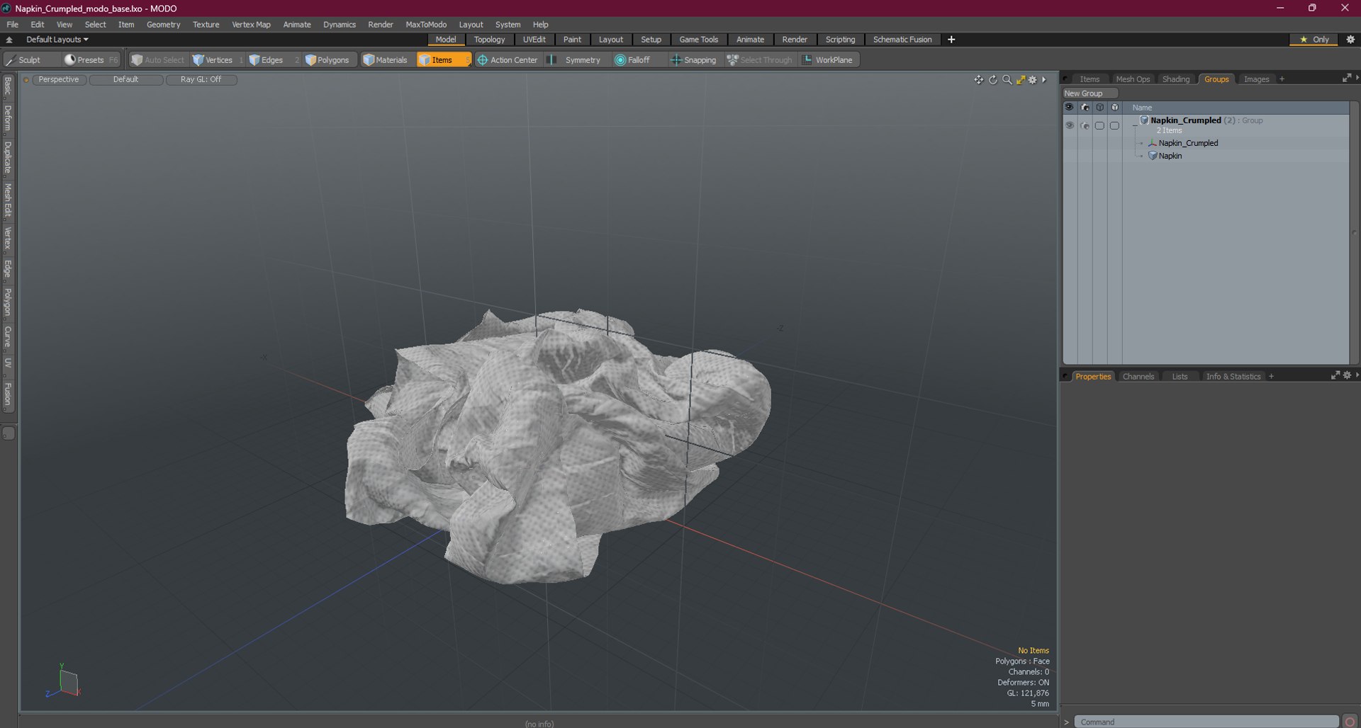 Napkin Crumpled 3D Model - TurboSquid 2238939