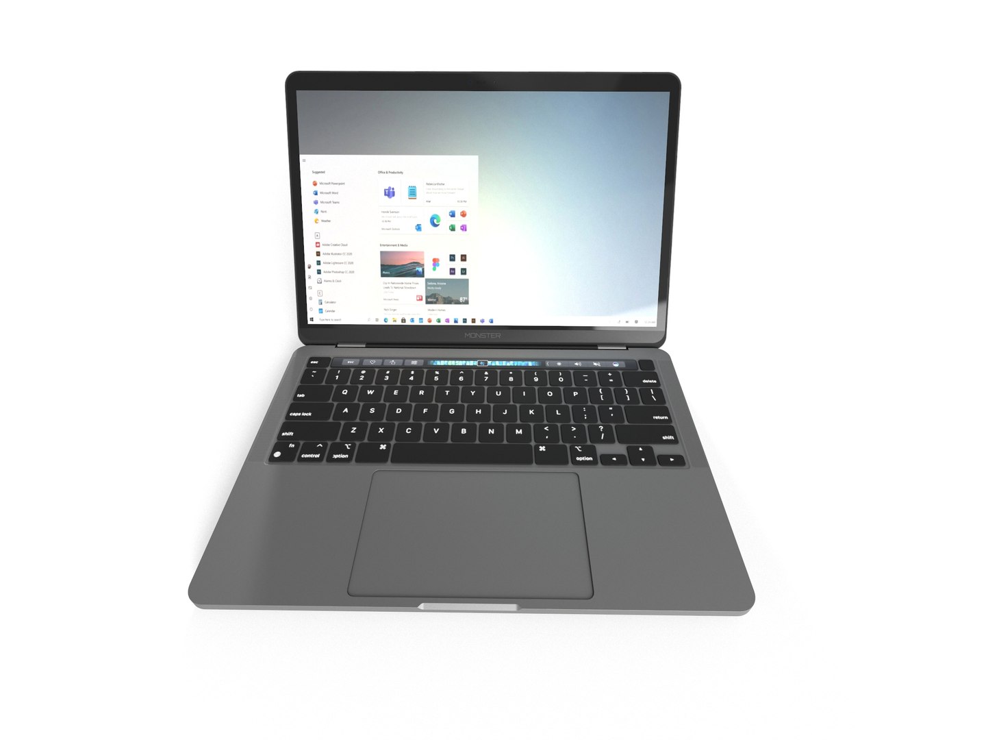 3D model laptop With Touchbar Low-poly 3D model - TurboSquid 2106432