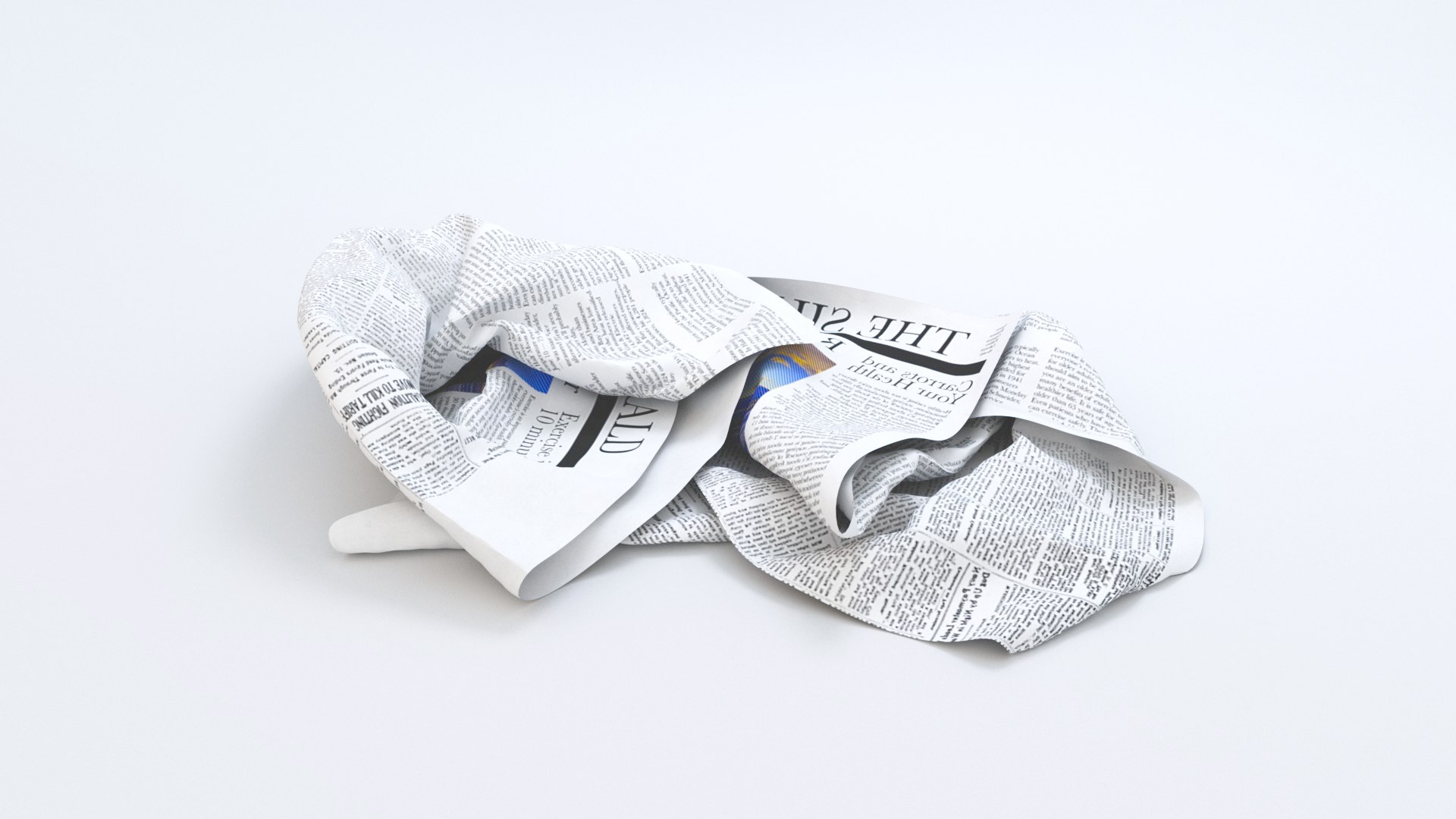 3D Used And Discarded Bundle Of Newspapers With Texture Model Model ...