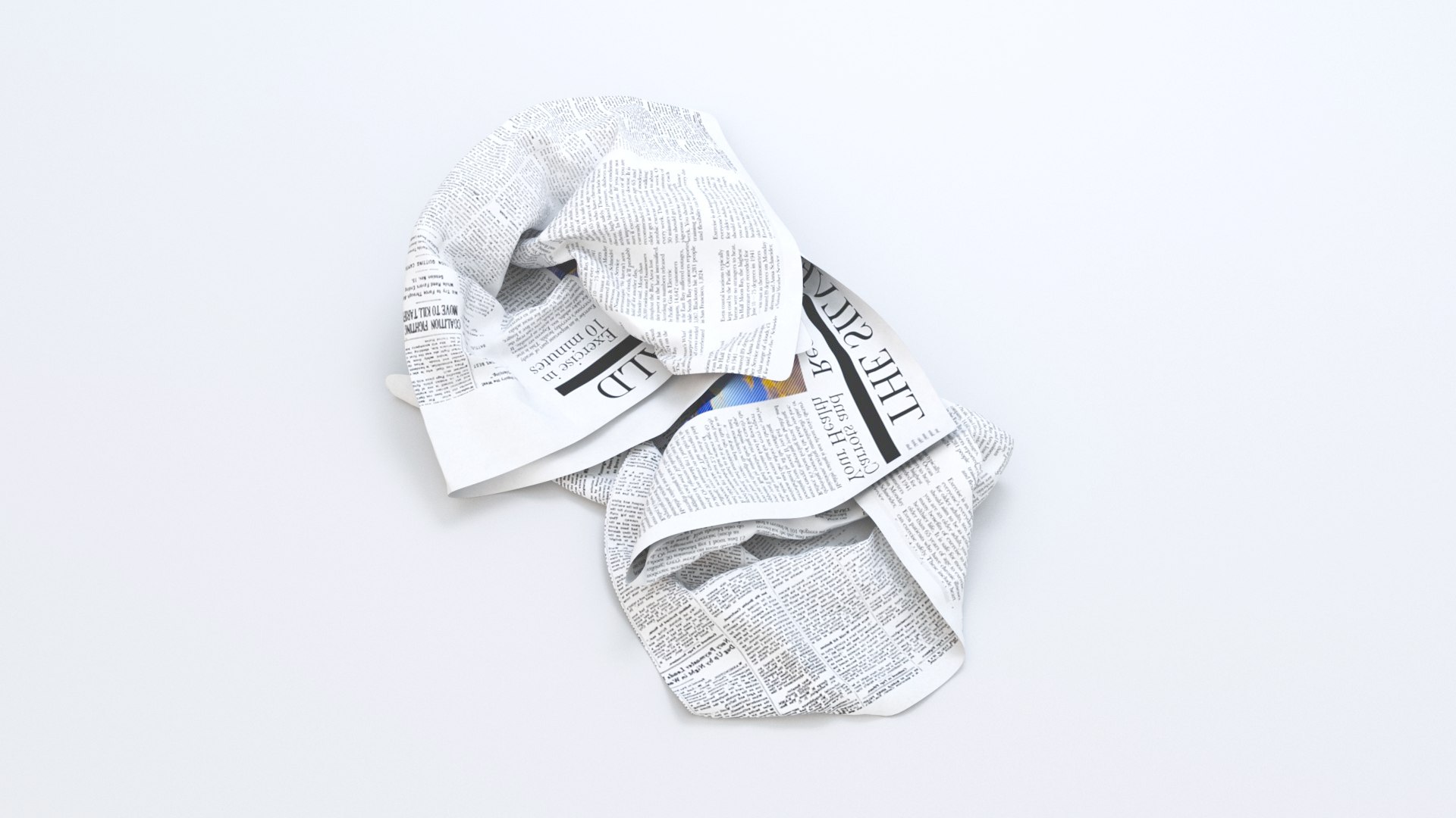 3D Used And Discarded Bundle Of Newspapers With Texture Model Model ...