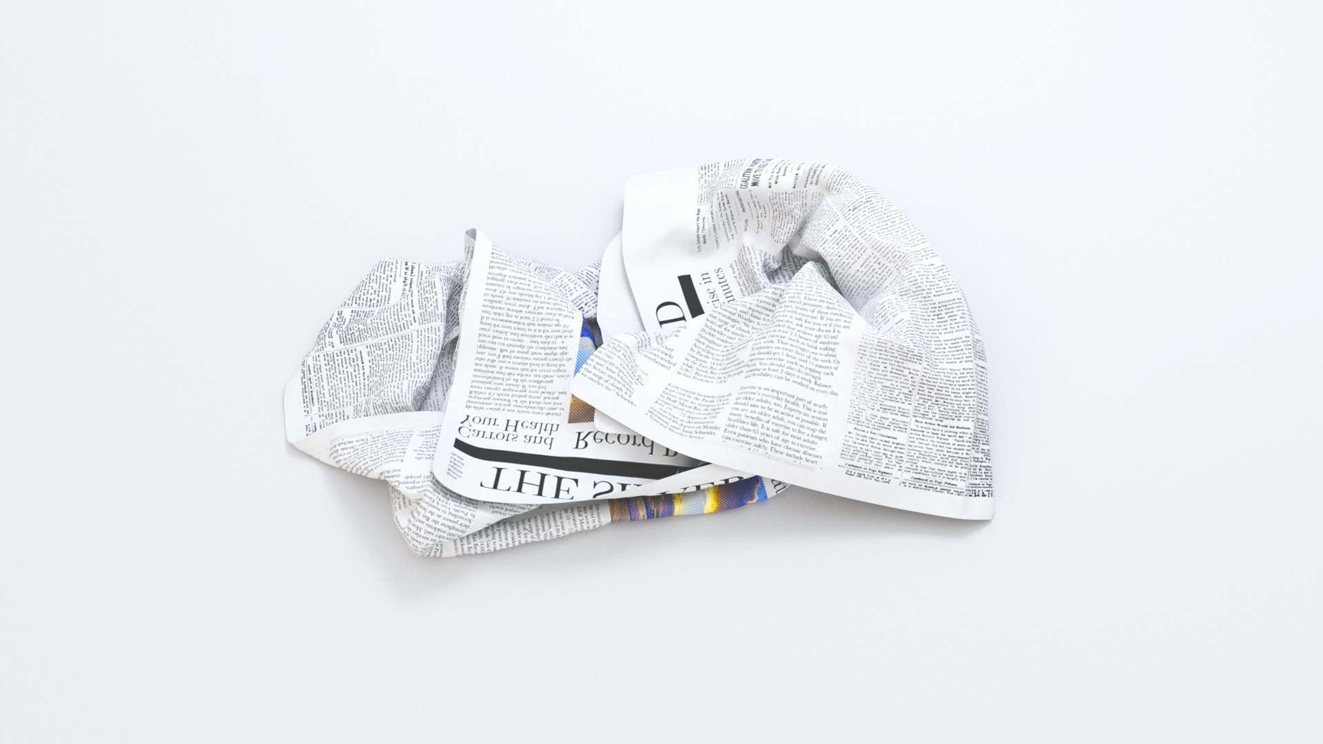 3D Used And Discarded Bundle Of Newspapers With Texture Model Model ...