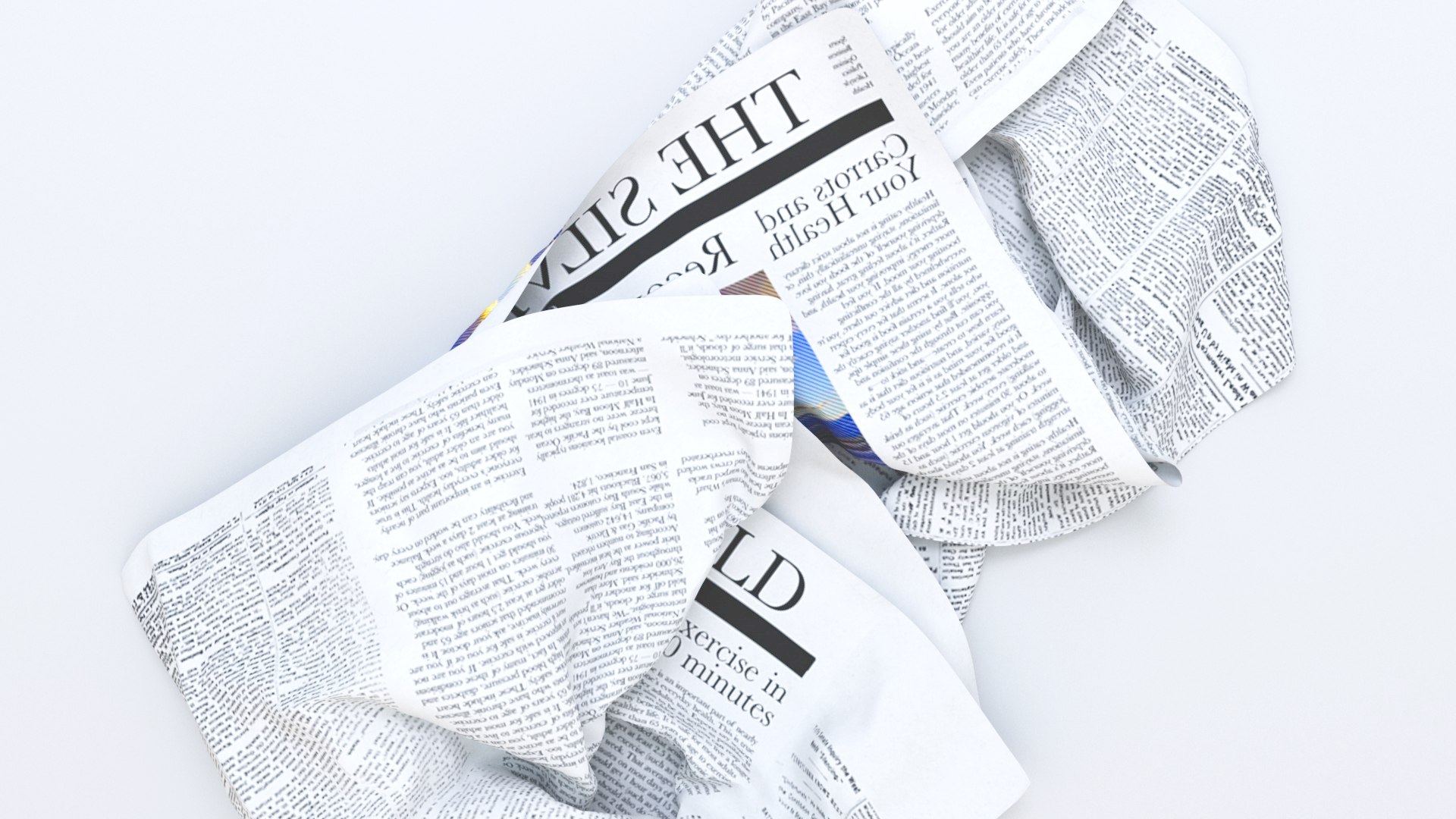 3D Used And Discarded Bundle Of Newspapers With Texture Model Model ...