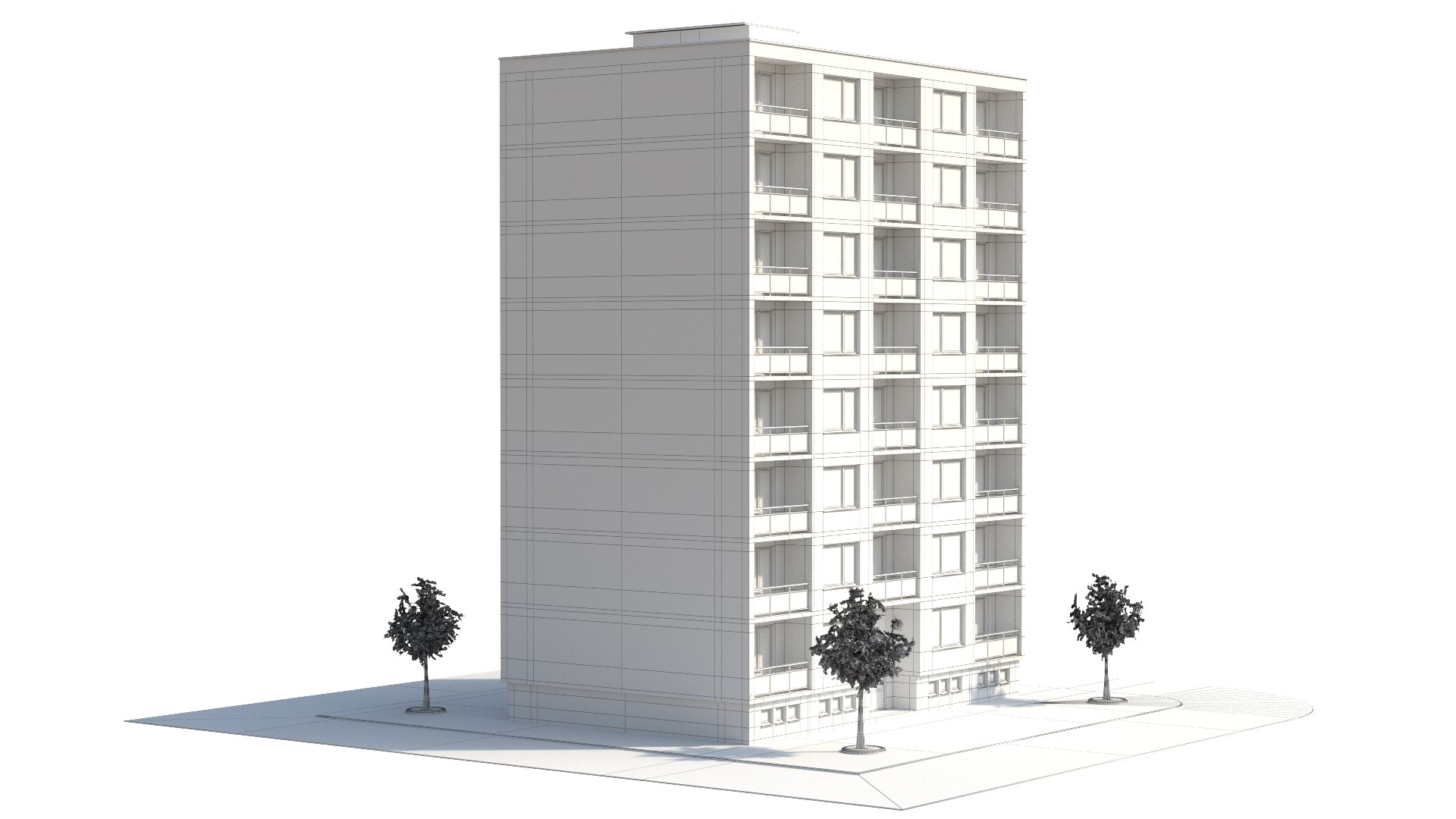 3D panel building architecture - TurboSquid 1280356