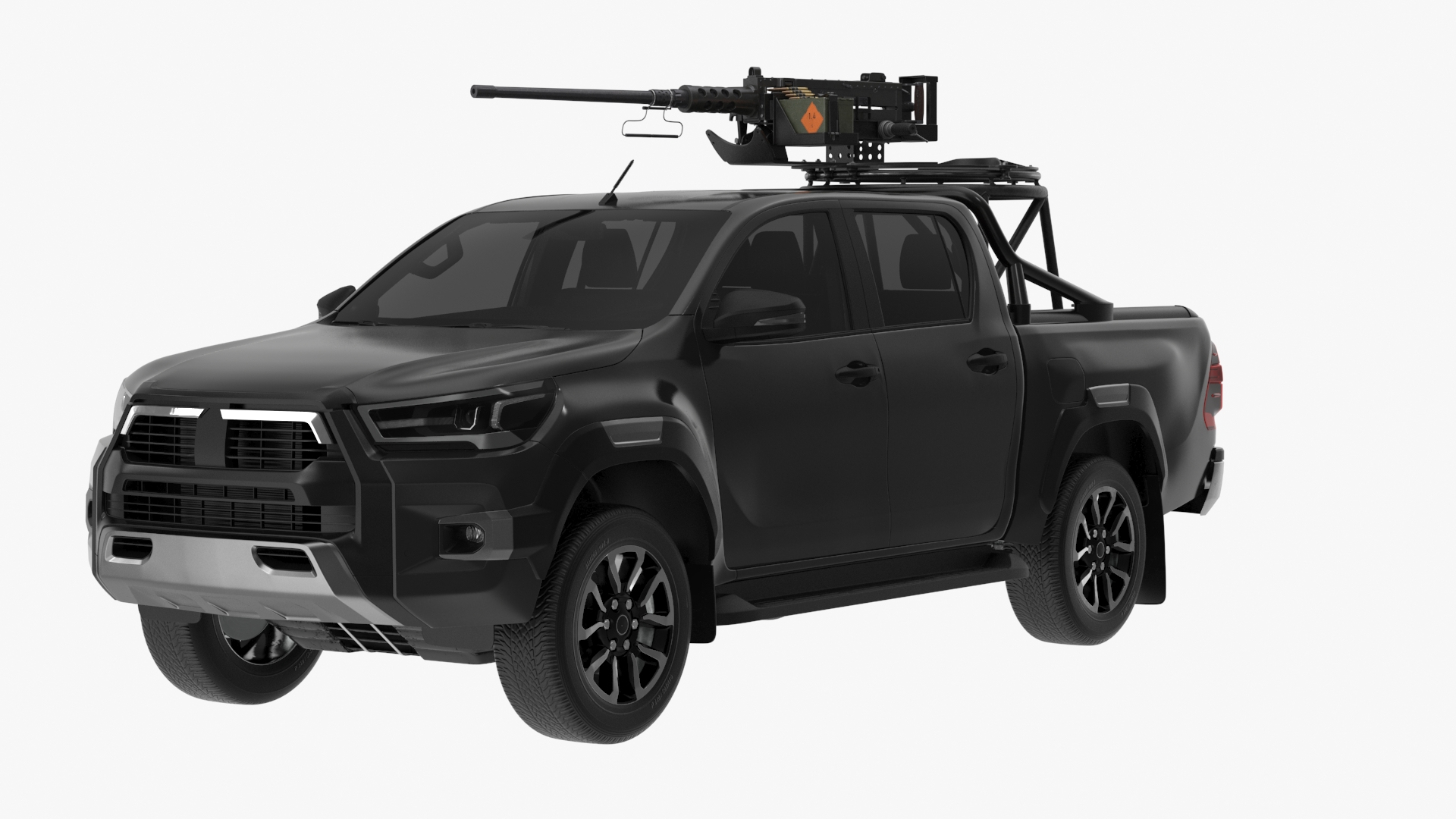 3D Combat Pickup Truck With Mounted Heavy Gun Rigged For Cinema 4D ...