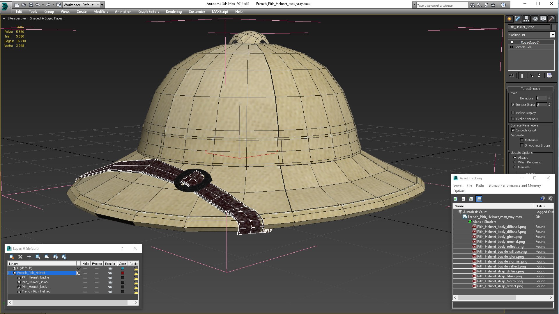 French Pith Helmet model - TurboSquid 2116187