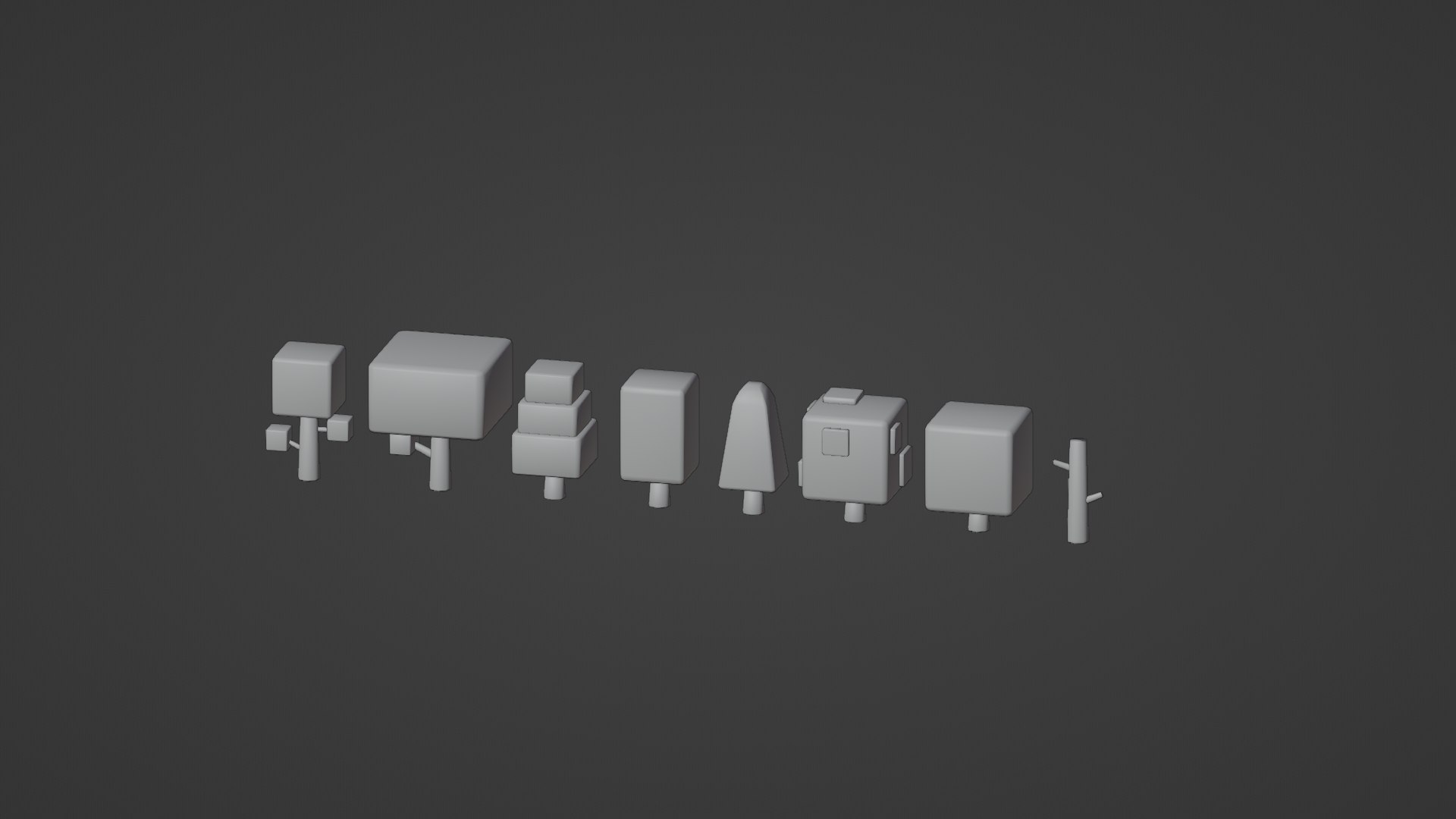 PACK OF 8 CUTE TREES 3D - TurboSquid 2150320