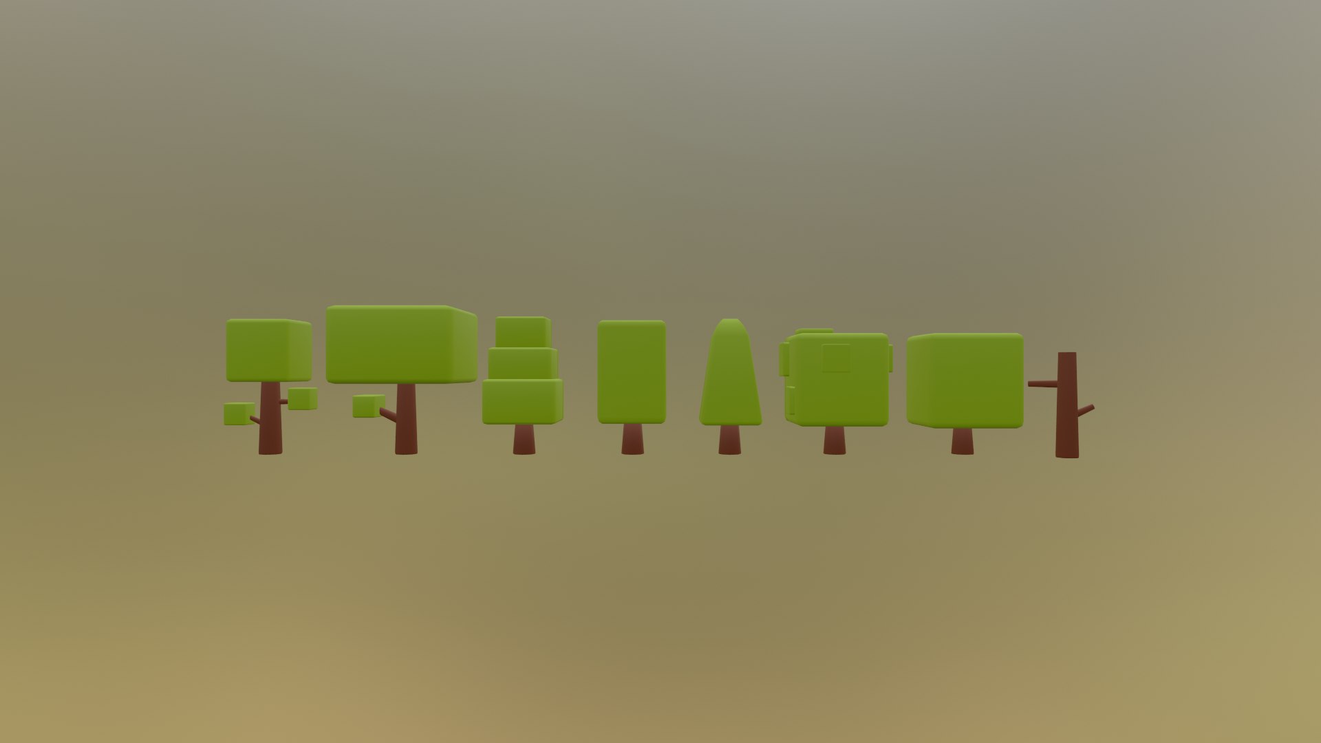 PACK OF 8 CUTE TREES 3D - TurboSquid 2150320