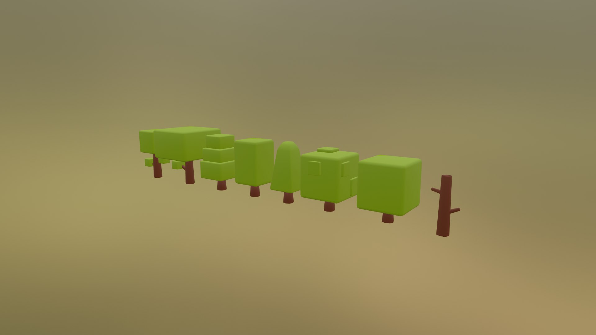 PACK OF 8 CUTE TREES 3D - TurboSquid 2150320