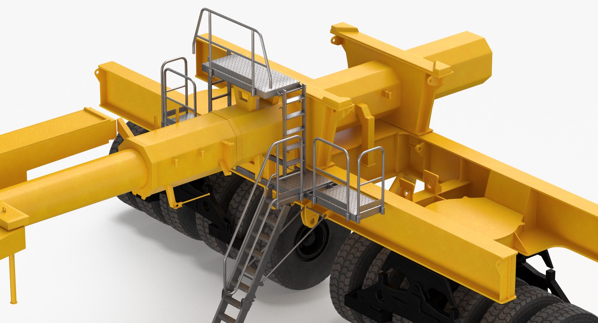 Crane Ballast Trailer Yellow Model - TurboSquid 2105042