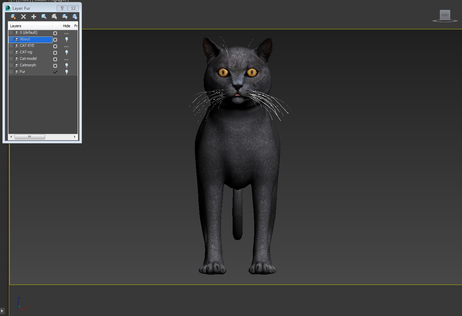 3ds Max Cat Hairfarm Animation