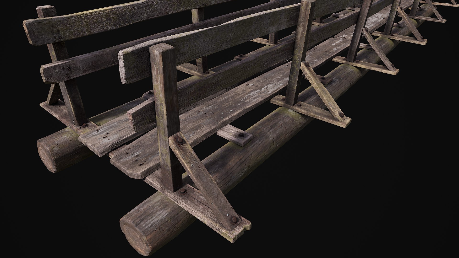 3D Realistic Wooden Bridge - PBR Game Ready - TurboSquid 2272500