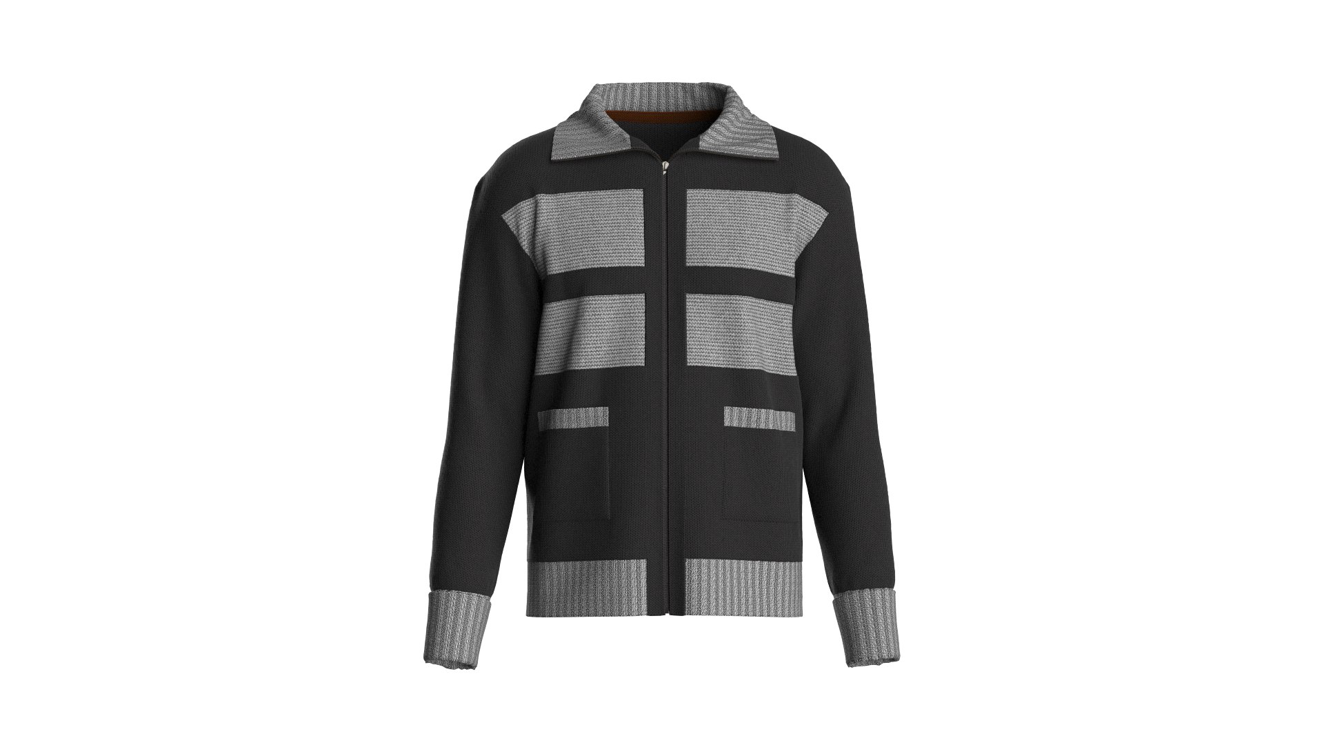 Male Knit Cardigan 3D Model - TurboSquid 2185447