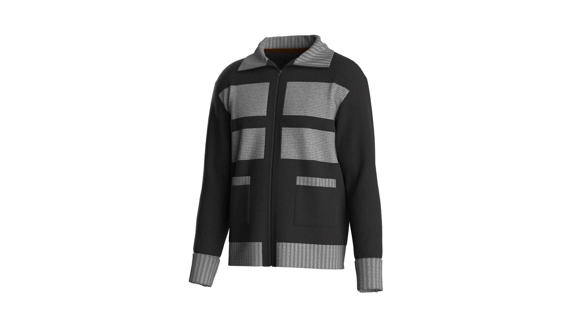 Male Knit Cardigan 3D Model - TurboSquid 2185447
