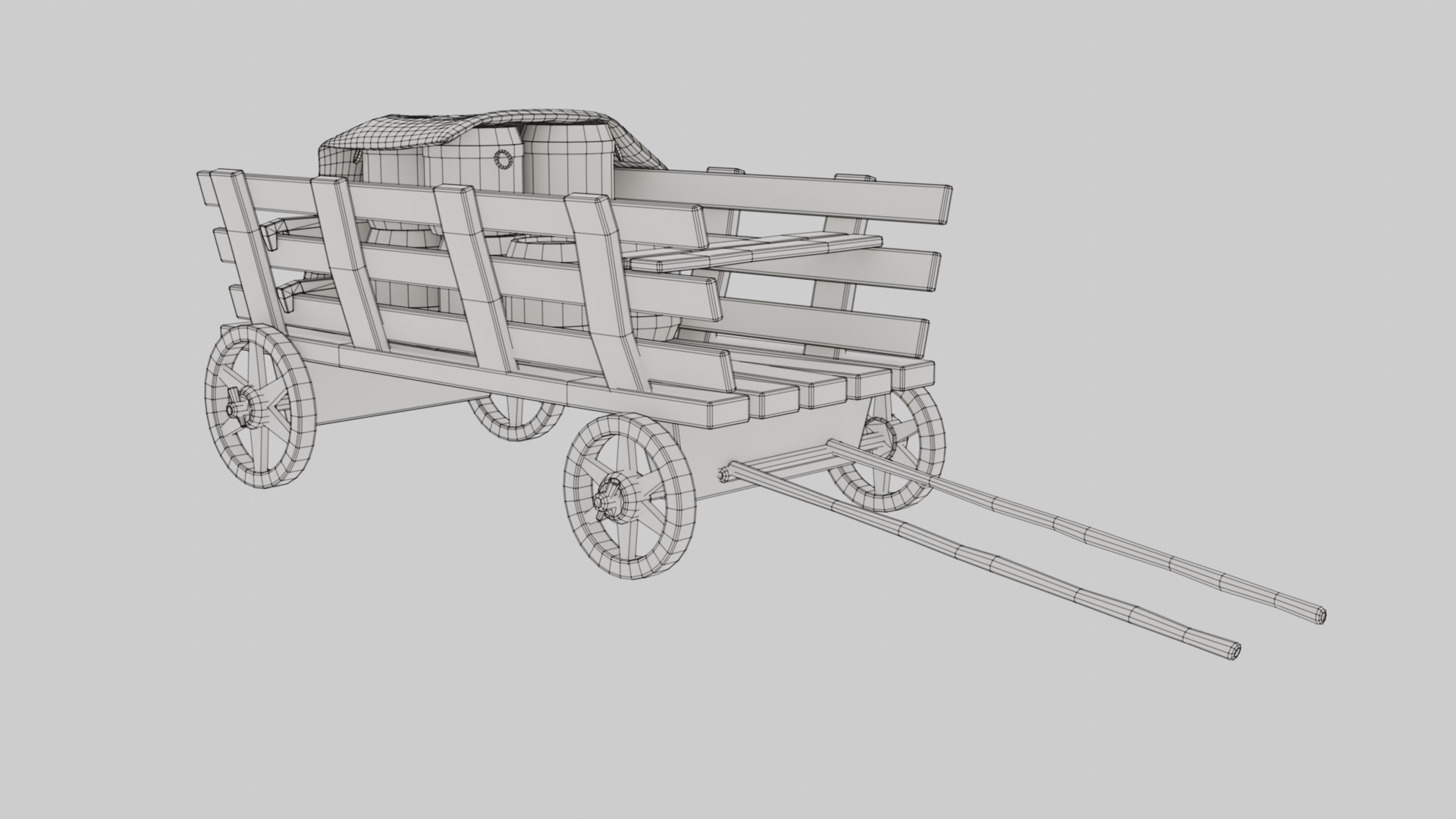 Wooden Cart Wagon Waggon 3D Model - TurboSquid 2110517