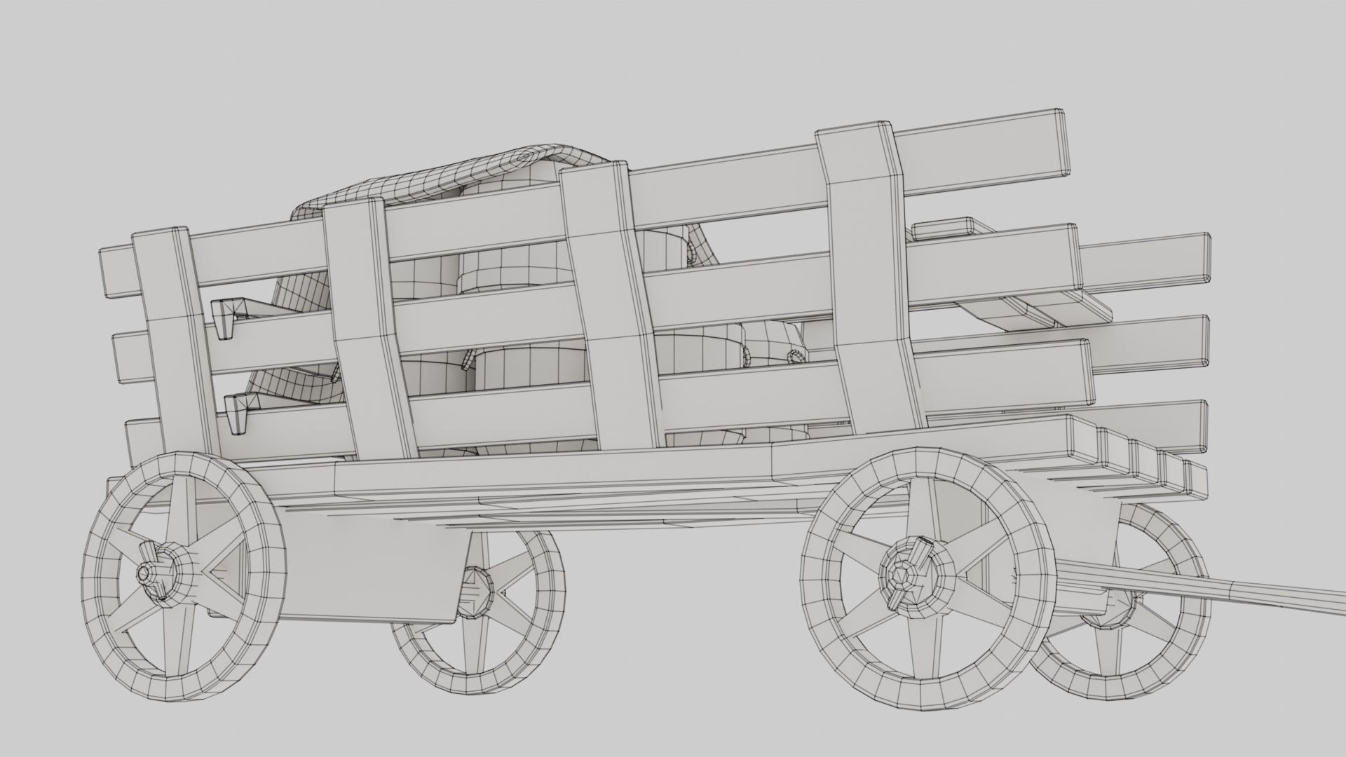 Wooden Cart Wagon Waggon 3D Model - TurboSquid 2110517