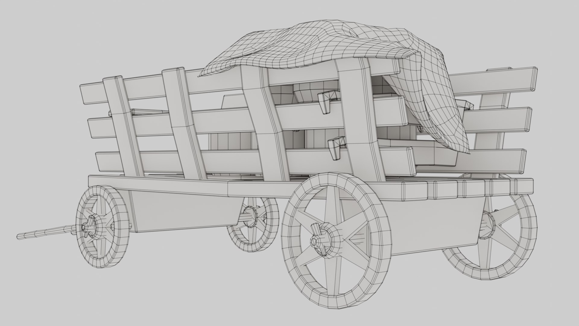 Wooden Cart Wagon Waggon 3D Model - TurboSquid 2110517