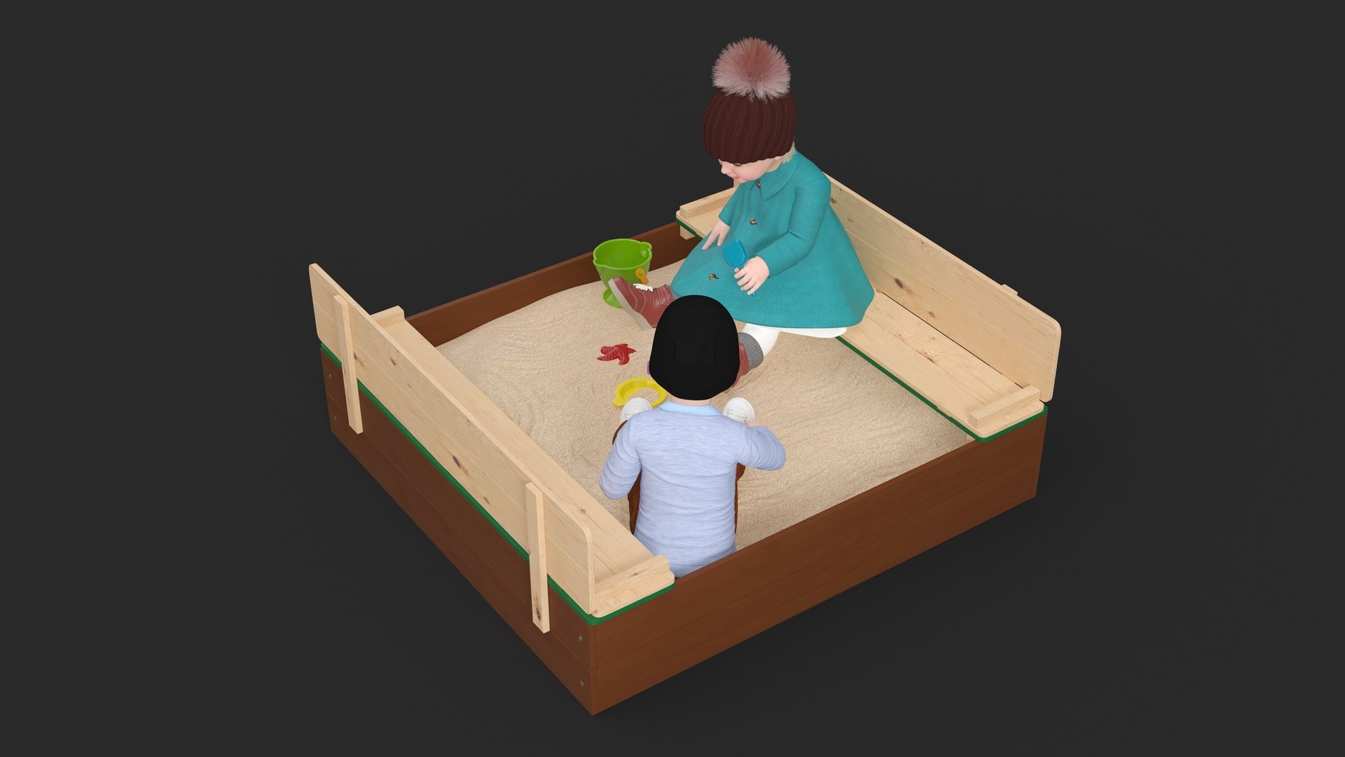 Toddler Children In Sandpit 3D Model - TurboSquid 2290743