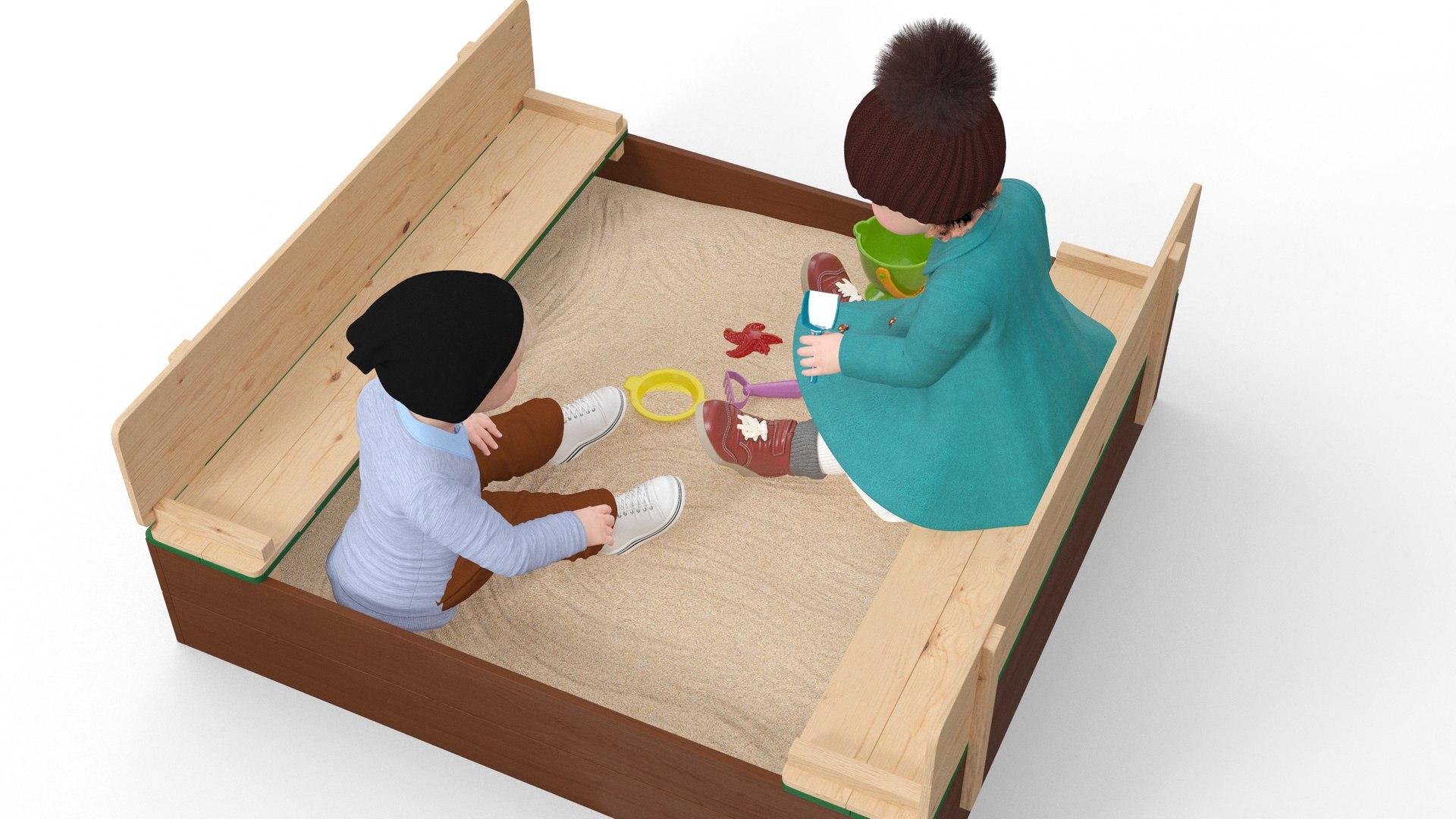Toddler Children In Sandpit 3D Model - TurboSquid 2290743