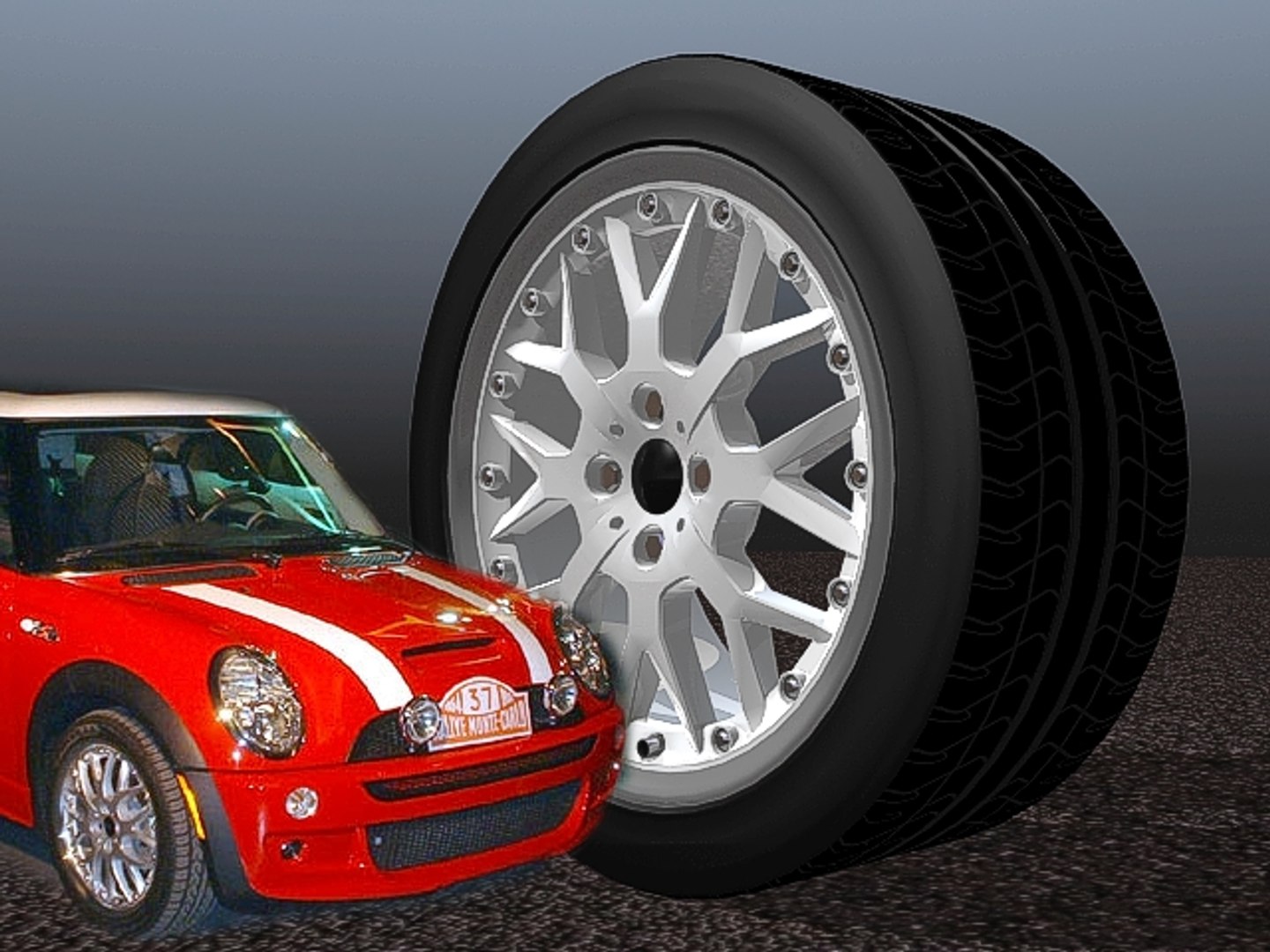 3d car r90 alloy wheel