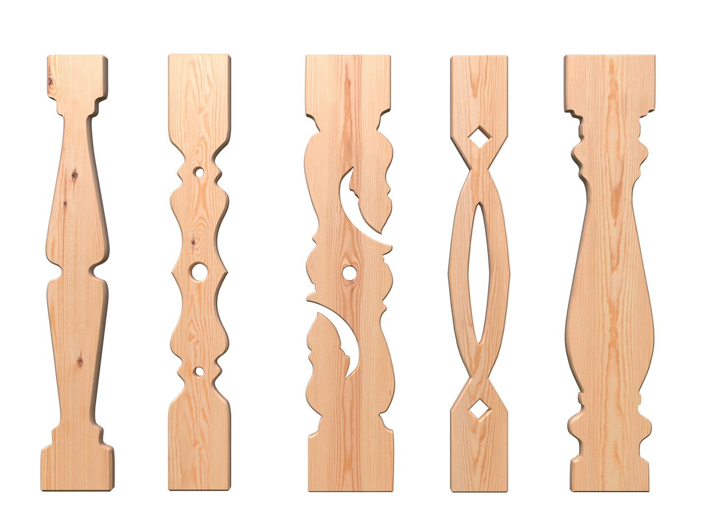Beautiful Flat Balusters 3D Model - TurboSquid 1712423