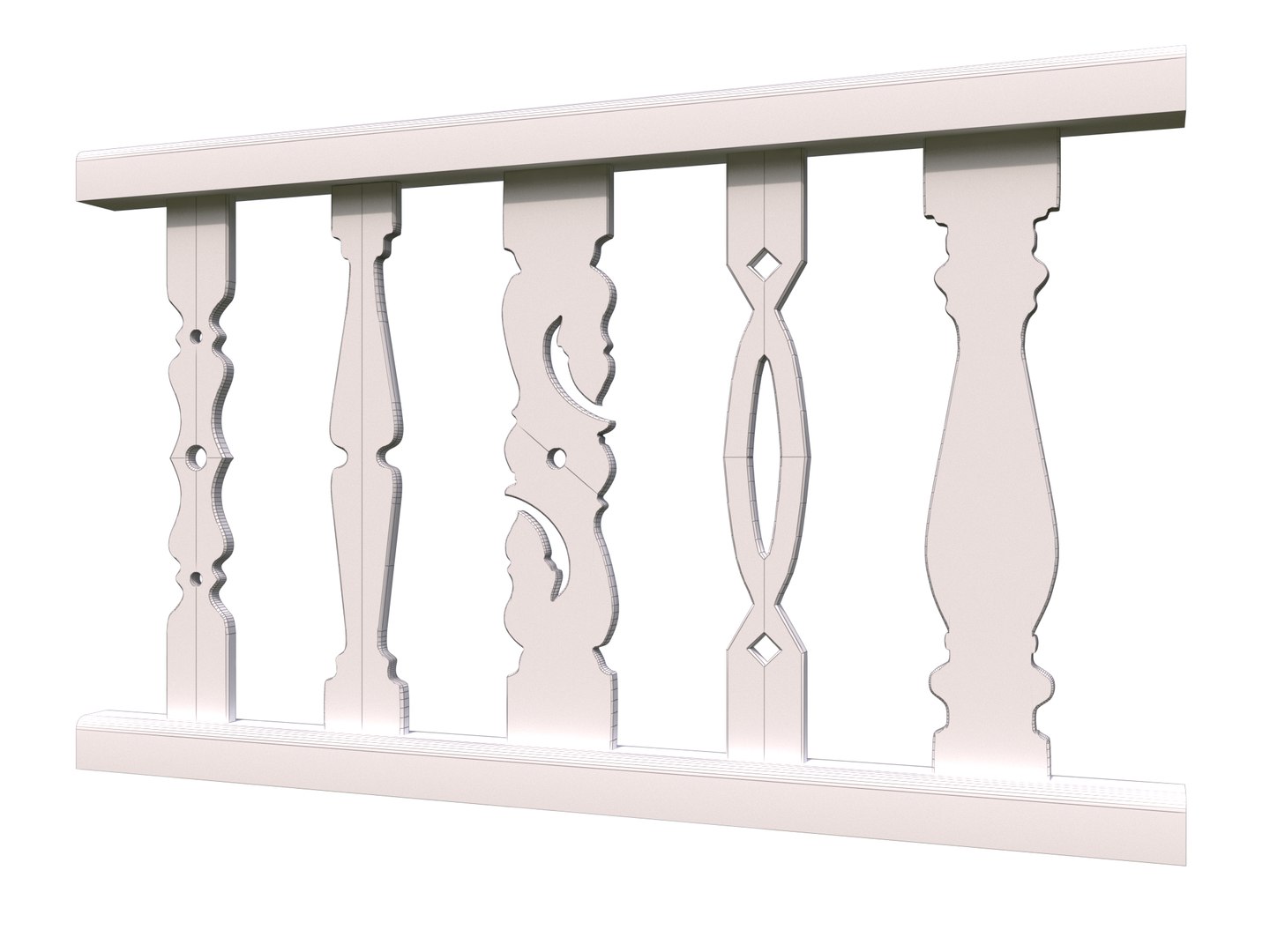 Beautiful Flat Balusters 3D Model - TurboSquid 1712423