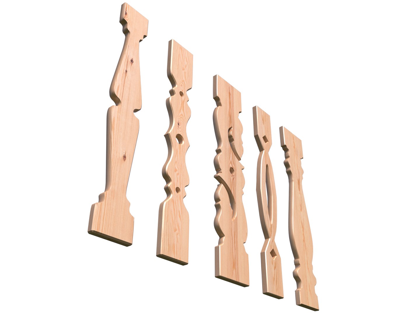Beautiful Flat Balusters 3D Model - TurboSquid 1712423