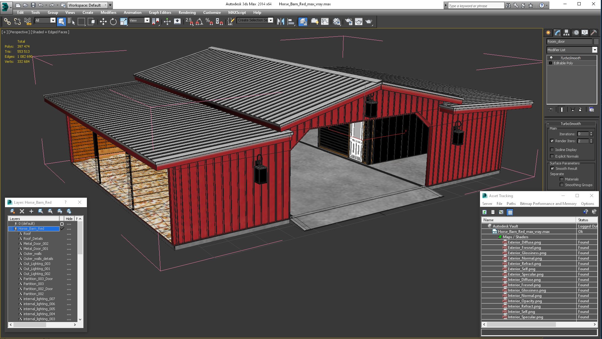 3D Horse Barn Red - TurboSquid 2203726
