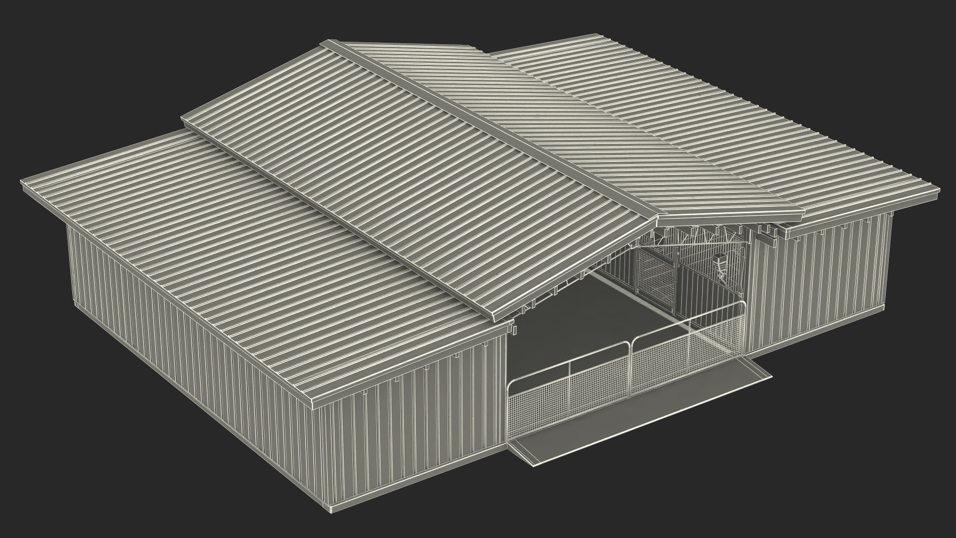 3D Horse Barn Red - TurboSquid 2203726