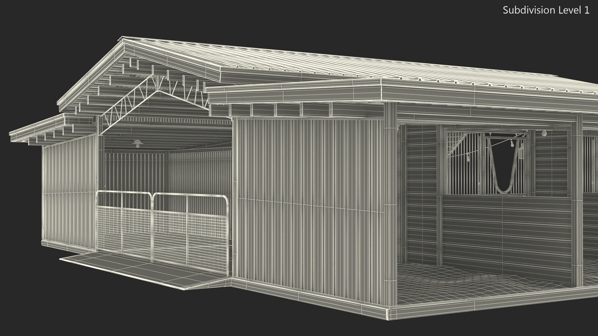 3D Horse Barn Red - TurboSquid 2203726