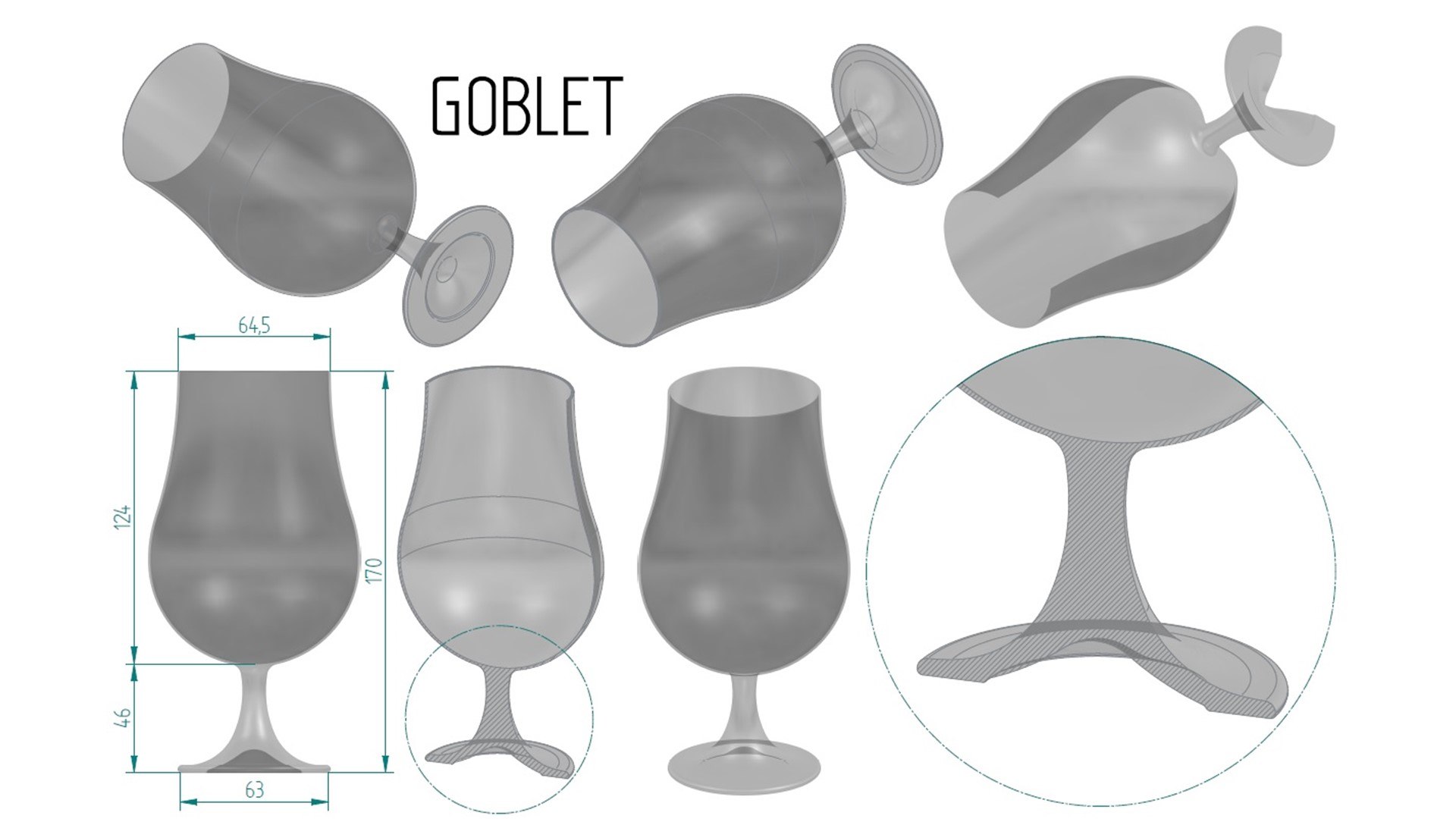 3D Glass Goblet - TurboSquid 2100590