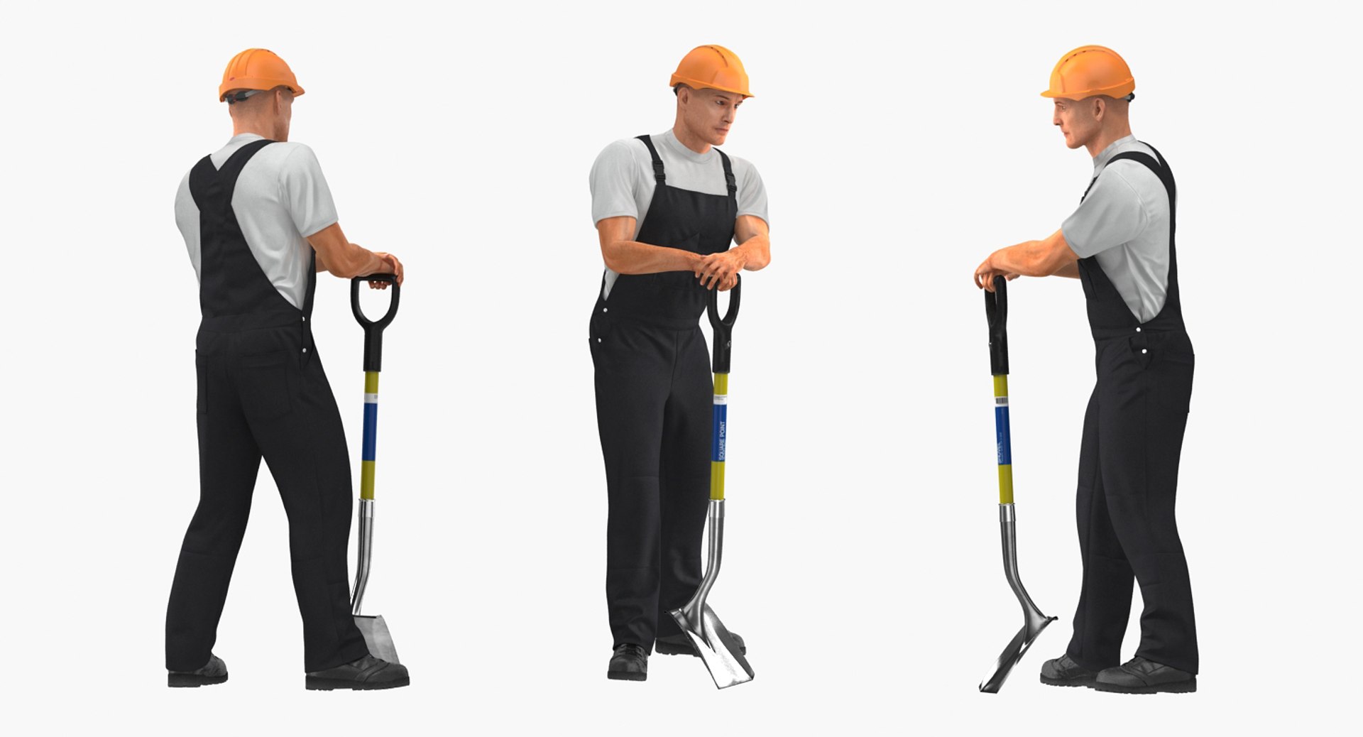 Construction Worker Stand Shovel 3D Model - TurboSquid 1276061