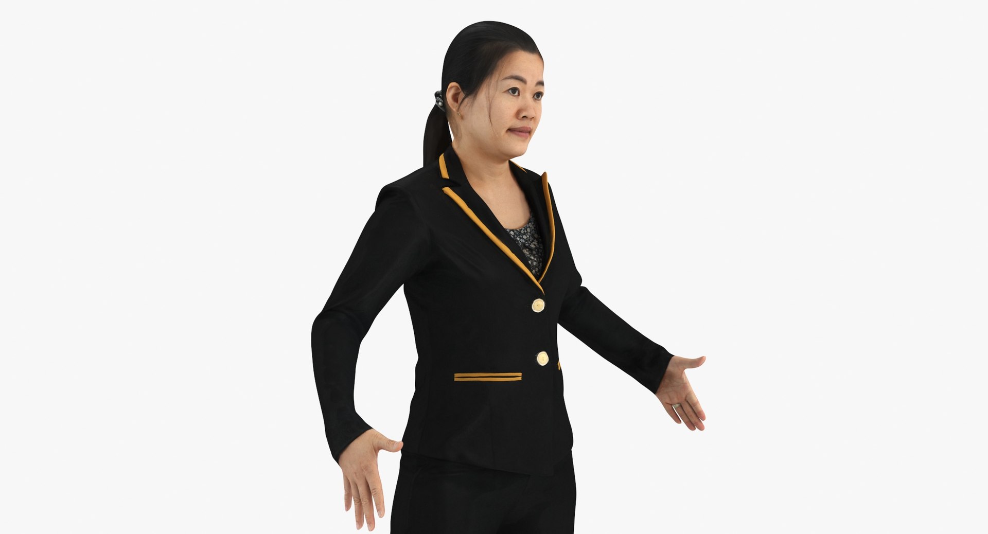 3D Hailey Office Clothes Uniform A Pose - TurboSquid 1967516