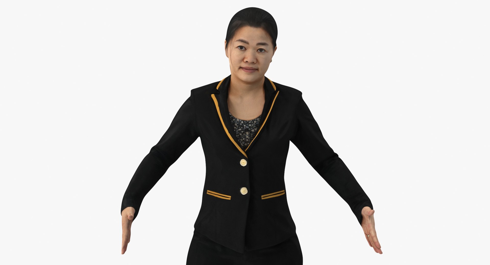 3D Hailey Office Clothes Uniform A Pose - TurboSquid 1967516