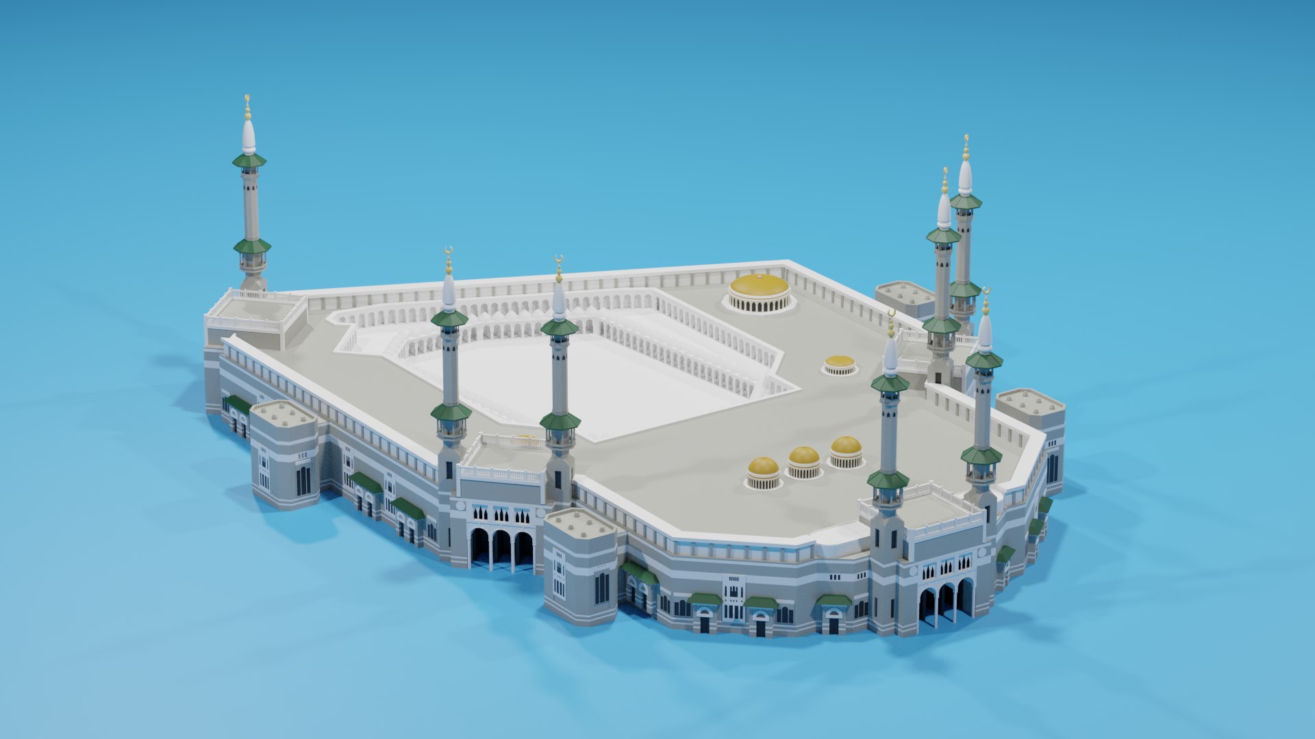 3D Cartoon Masjid Al-Haram Mecca Saudi Arabia model - TurboSquid 2120607