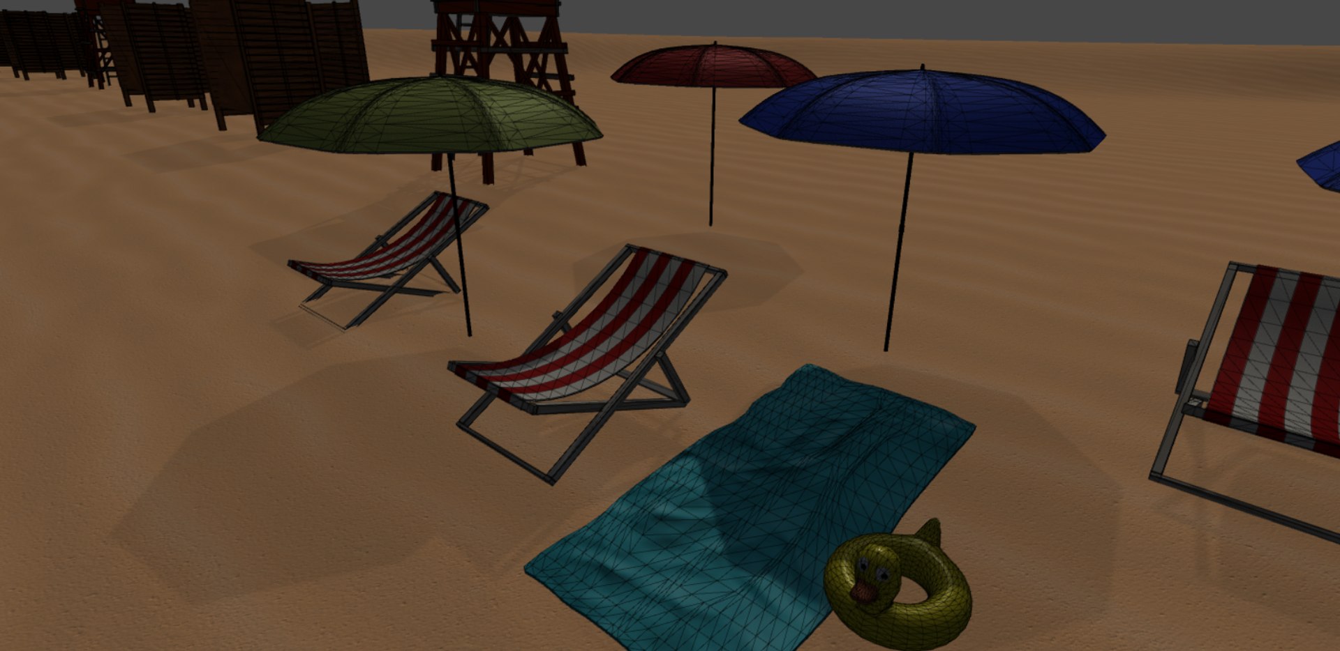 Beach - Resort Model - TurboSquid 1438237