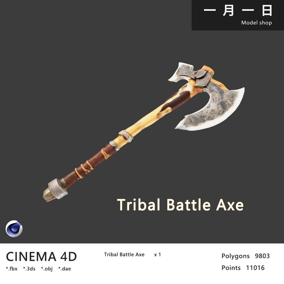 Tribal Battle Axe 3D Model - TurboSquid 2411413