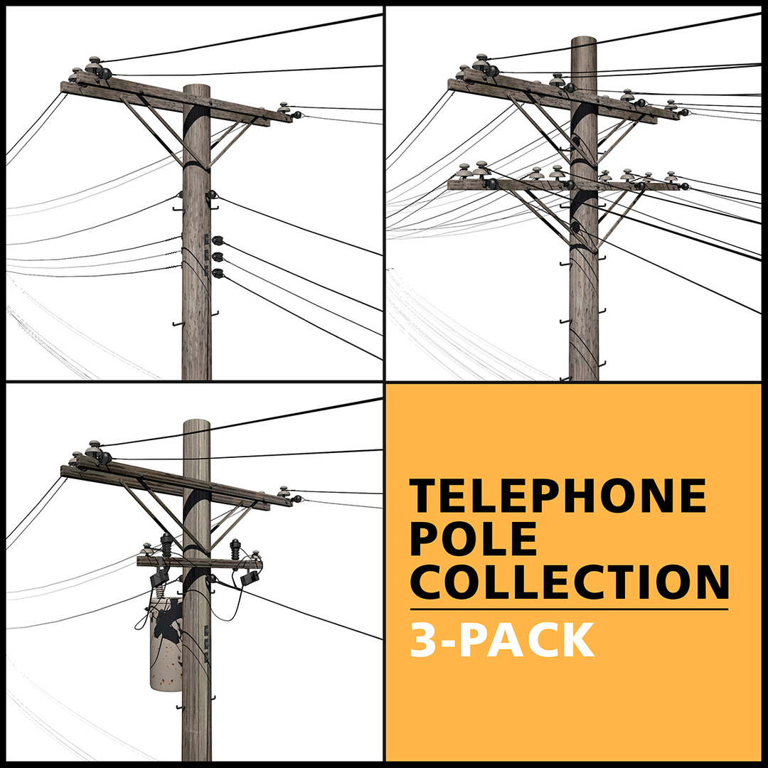 Telephone pole 3D model - TurboSquid 1261854